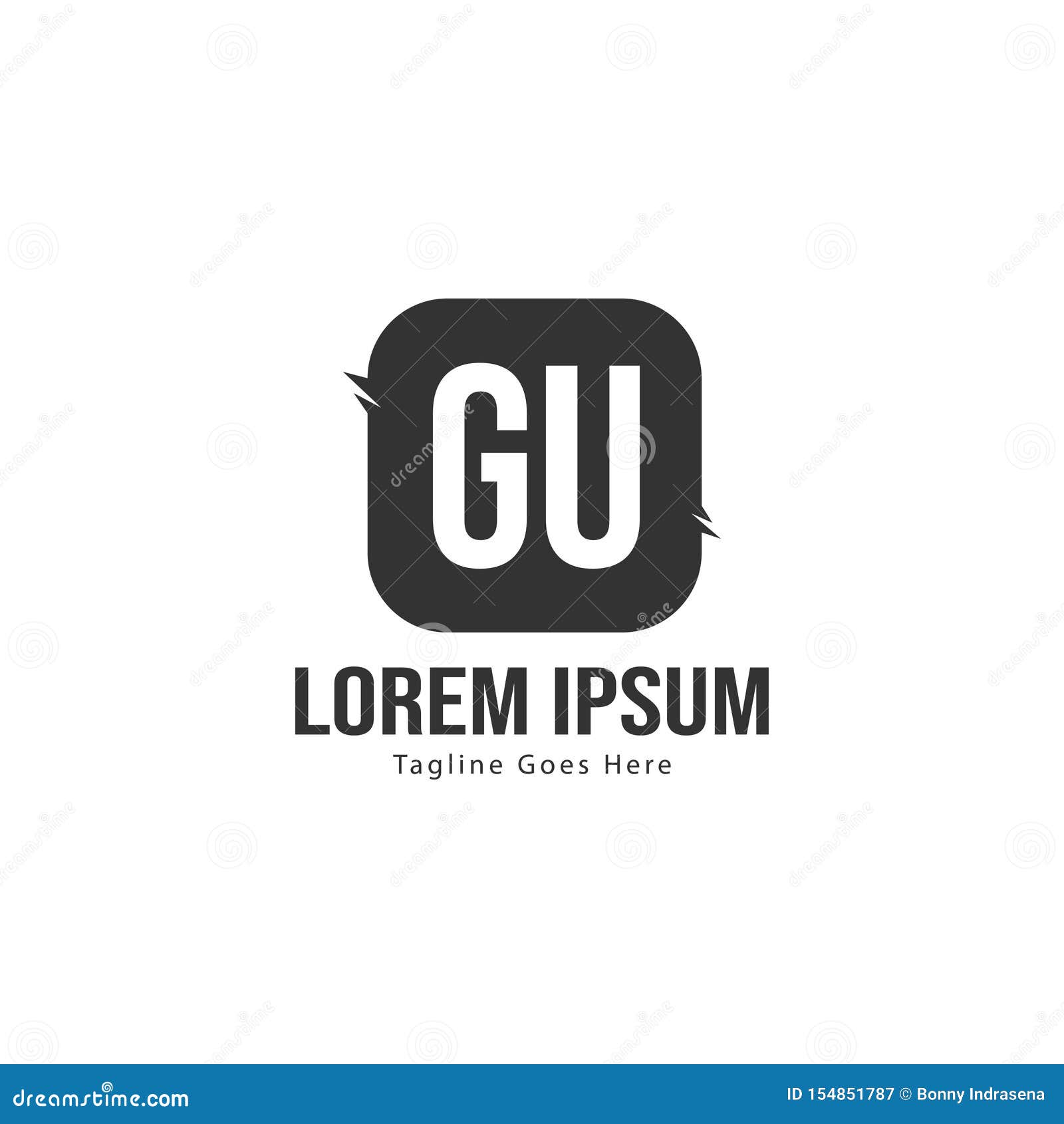 Initial GU Logo Template with Modern Frame. Minimalist GU Letter Logo ...