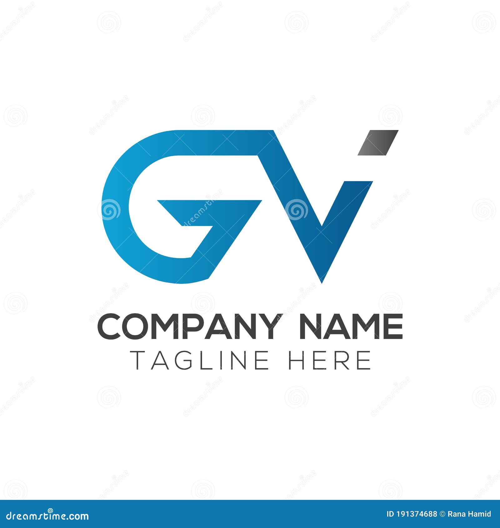 Initial GV Letter Logo with Creative Modern Business Typography Vector ...