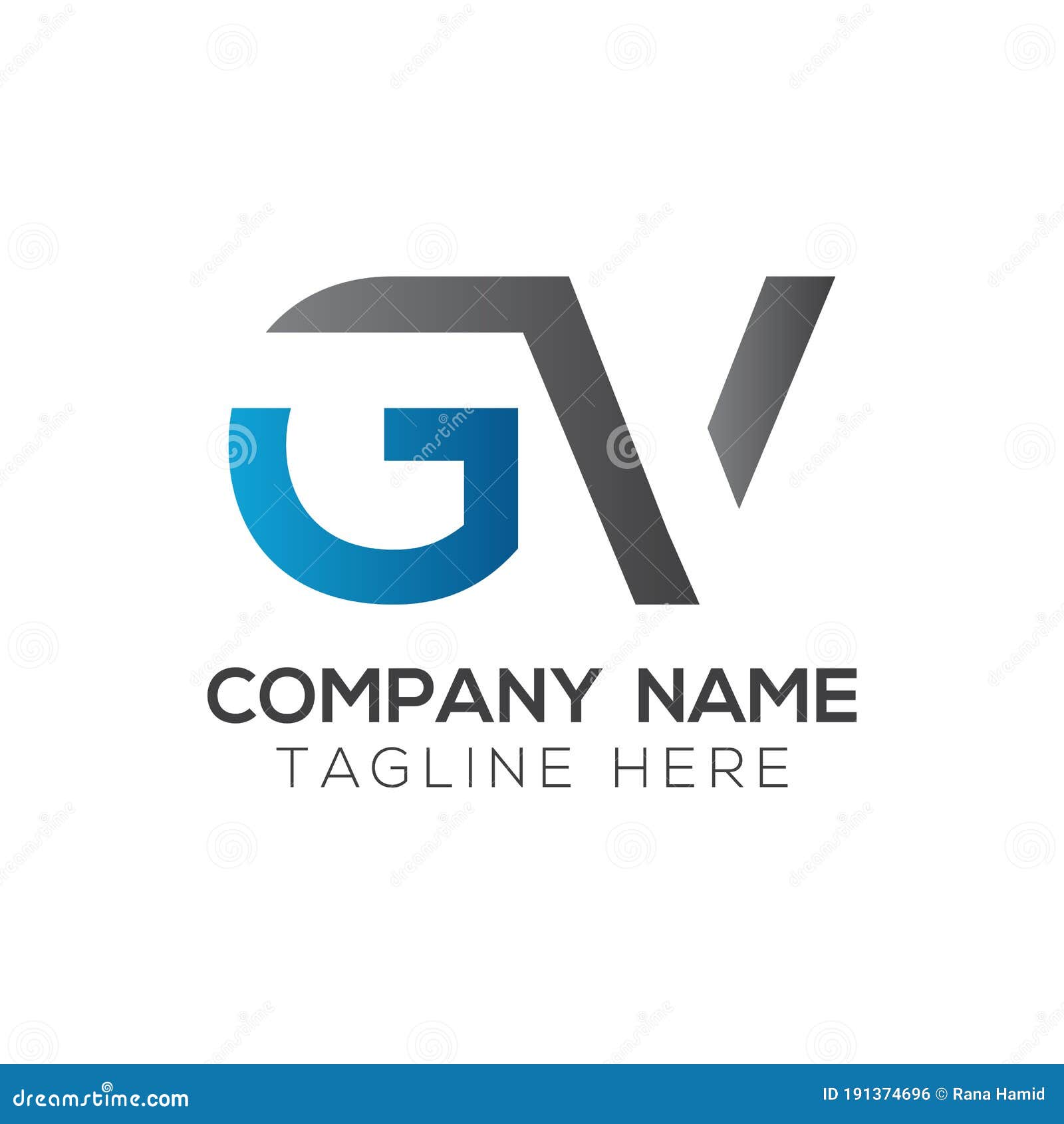 Initial GV Letter Logo with Creative Modern Business Typography Vector ...
