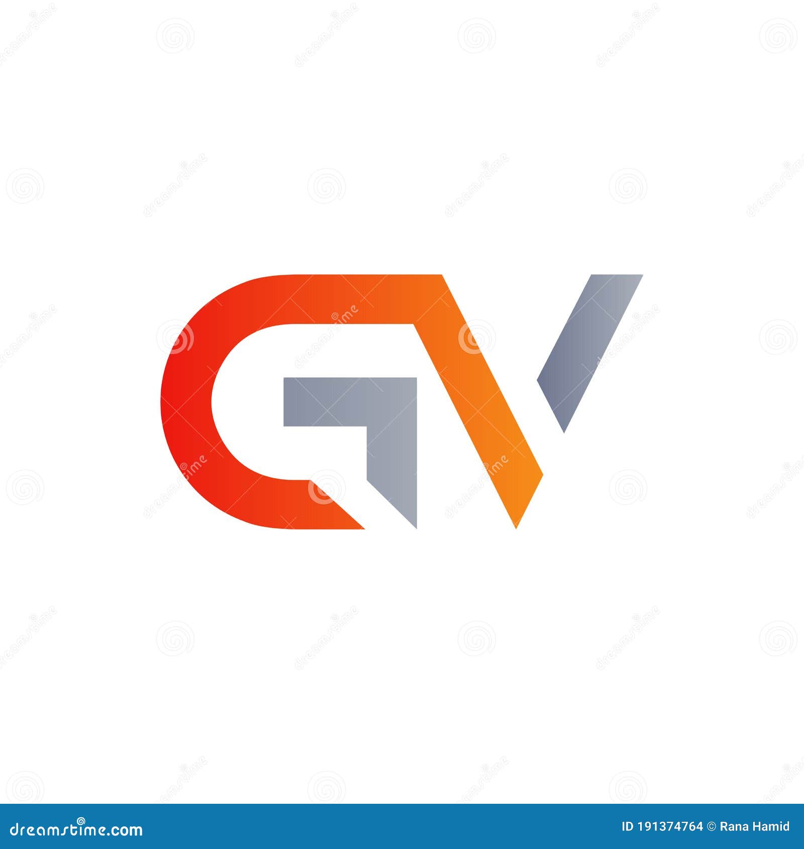 Initial GV Letter Logo with Creative Modern Business Typography Vector ...