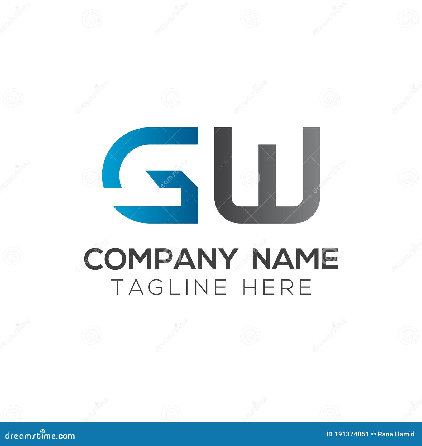Initial GW Letter Logo with Creative Modern Business Typography Vector ...