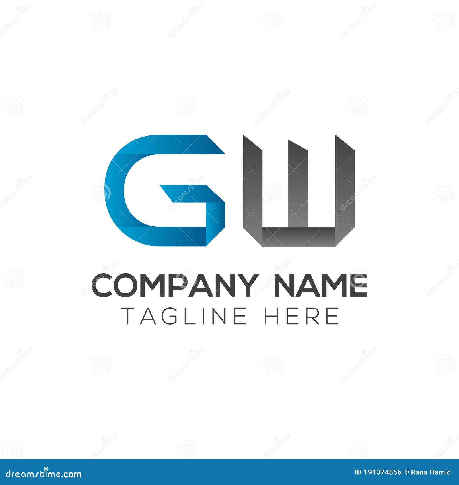Initial GW Letter Logo with Creative Modern Business Typography Vector ...