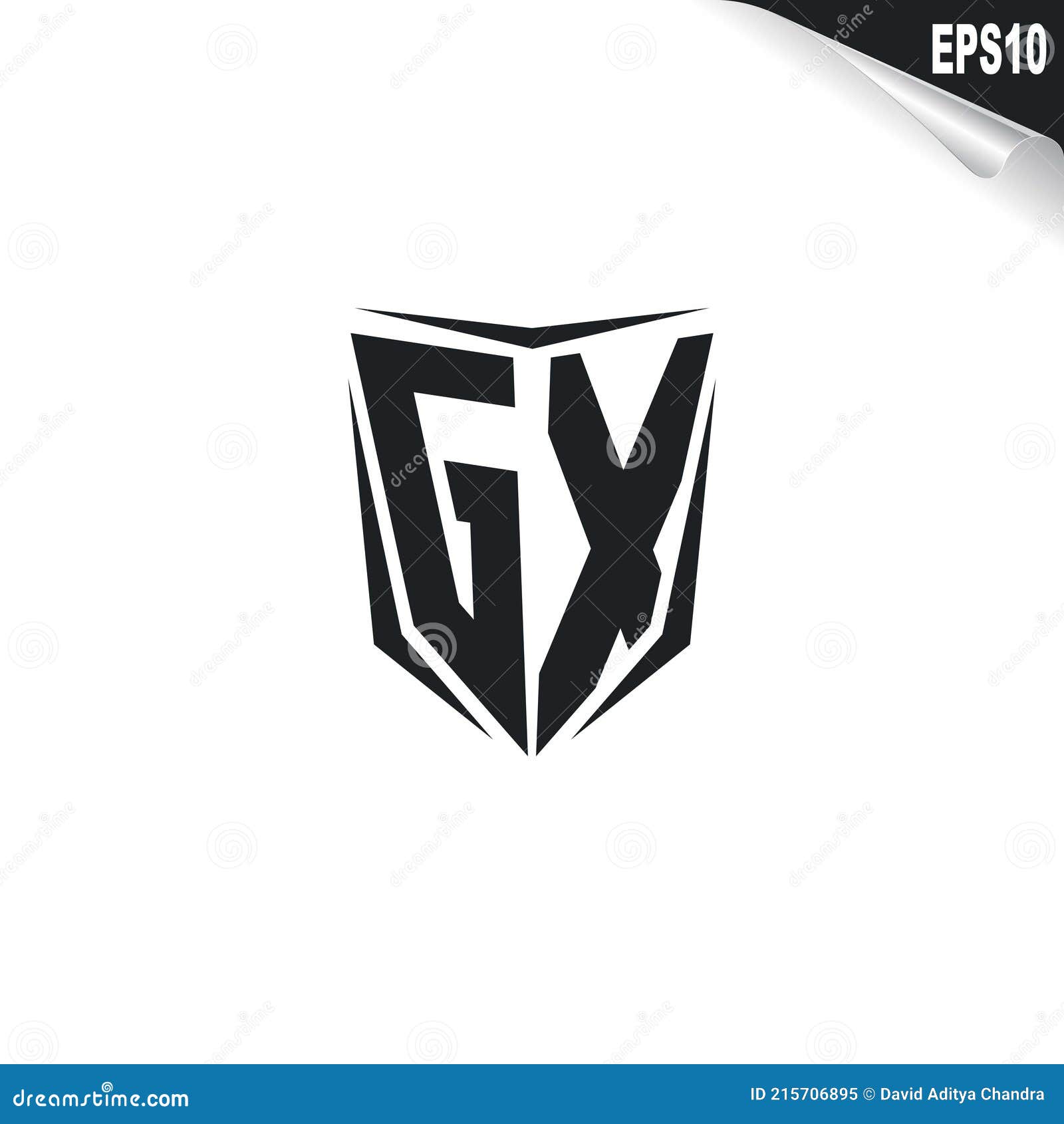 Initial GX Logo Design with Shield Style, Logo Business Branding Stock ...