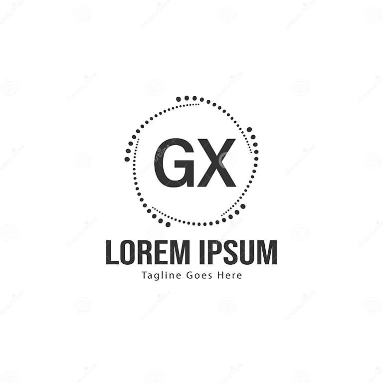 Initial GX Logo Template with Modern Frame. Minimalist GX Letter Logo ...
