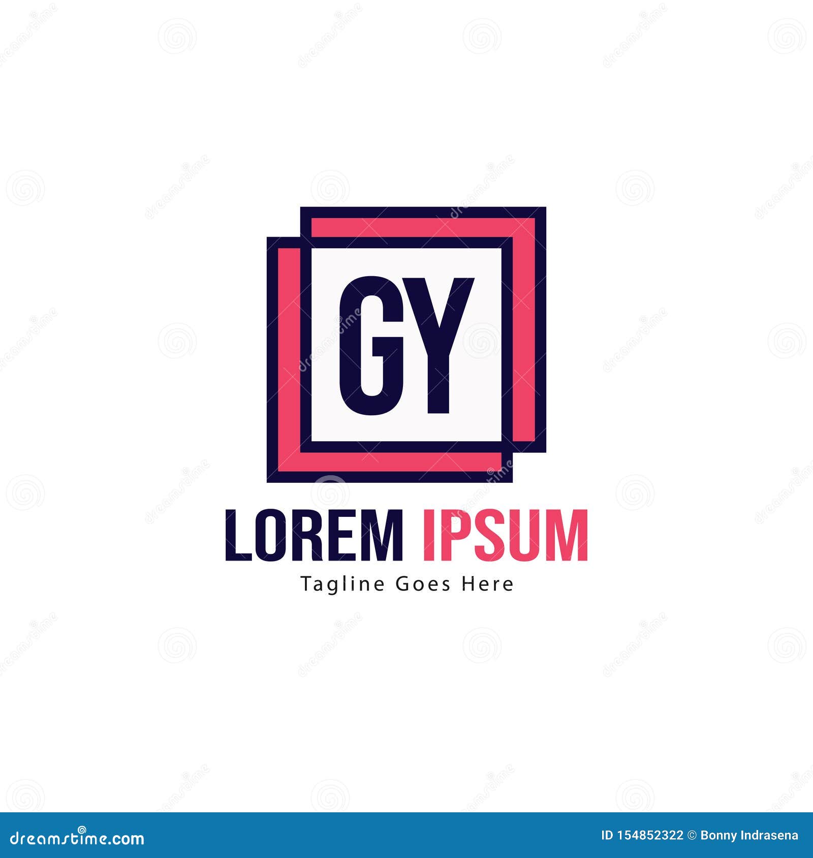Initial GY Logo Template with Modern Frame. Minimalist GY Letter Logo ...