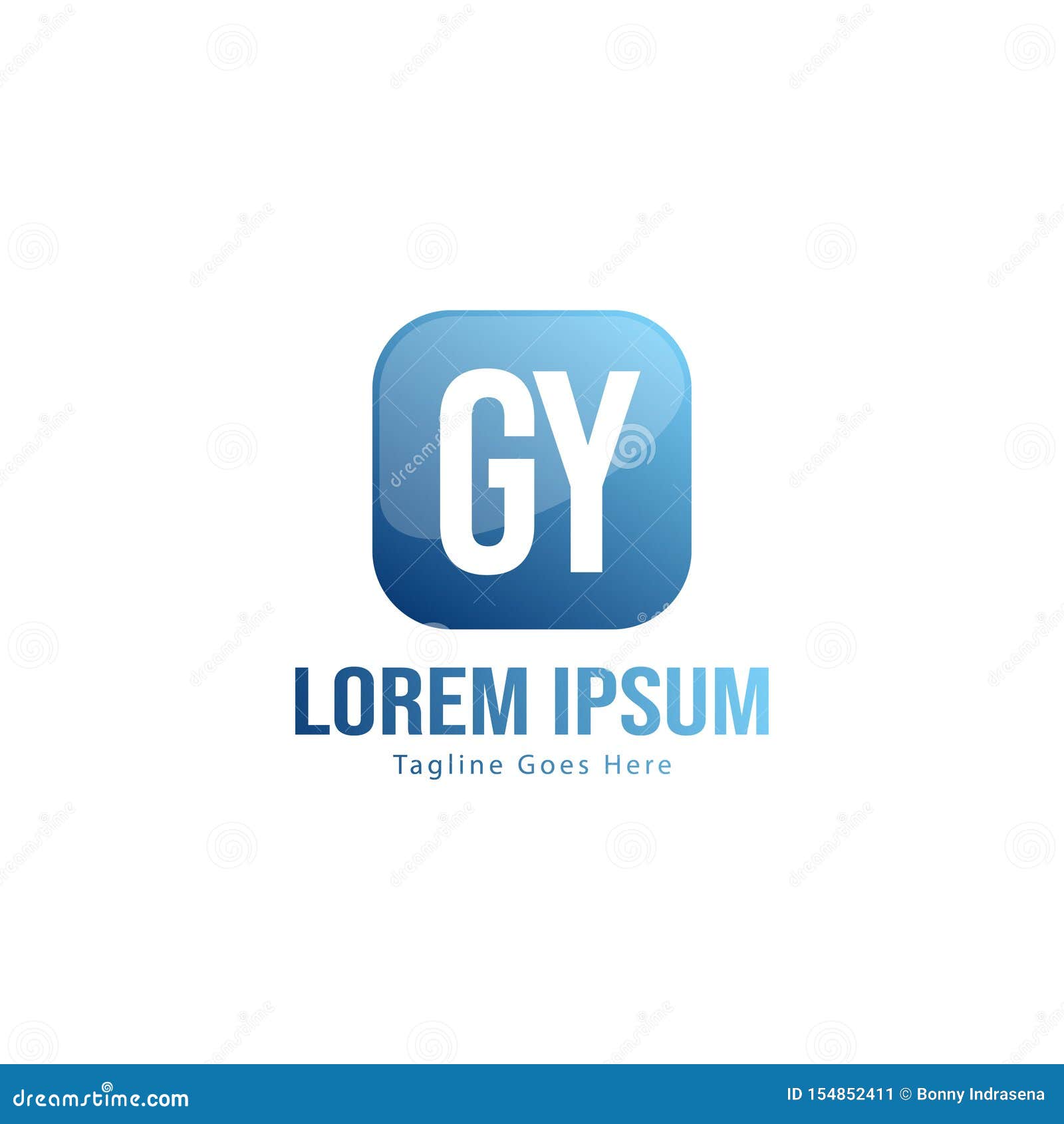 Initial GY Logo Template with Modern Frame. Minimalist GY Letter Logo ...