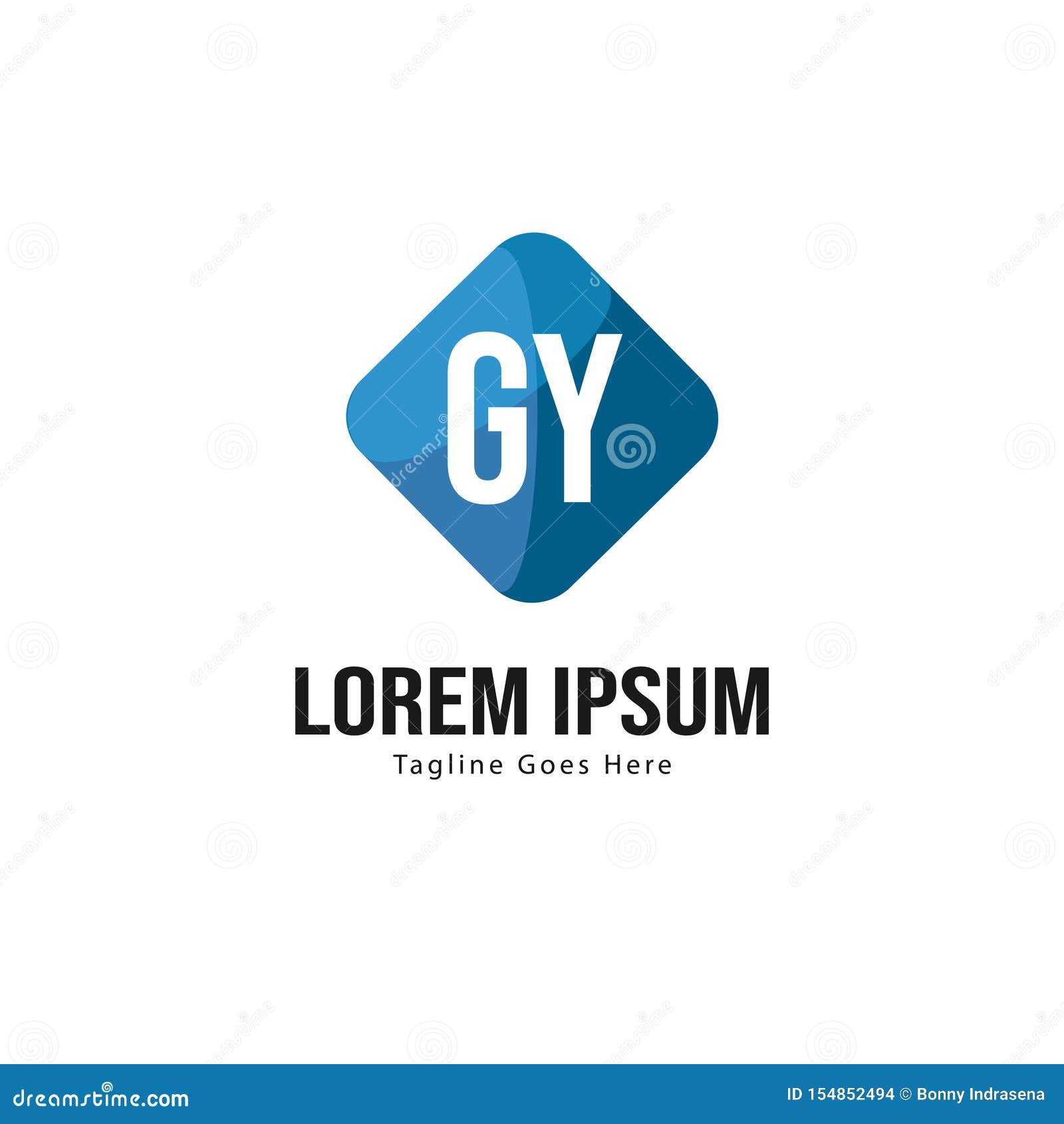 Initial GY Logo Template with Modern Frame. Minimalist GY Letter Logo ...