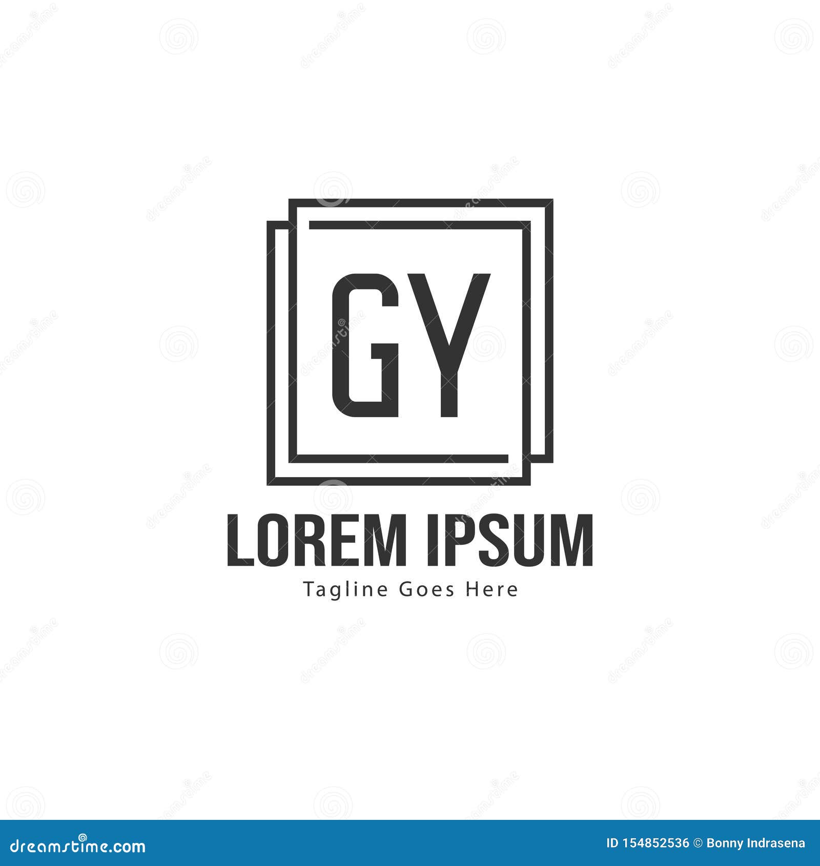 Initial GY Logo Template with Modern Frame. Minimalist GY Letter Logo ...