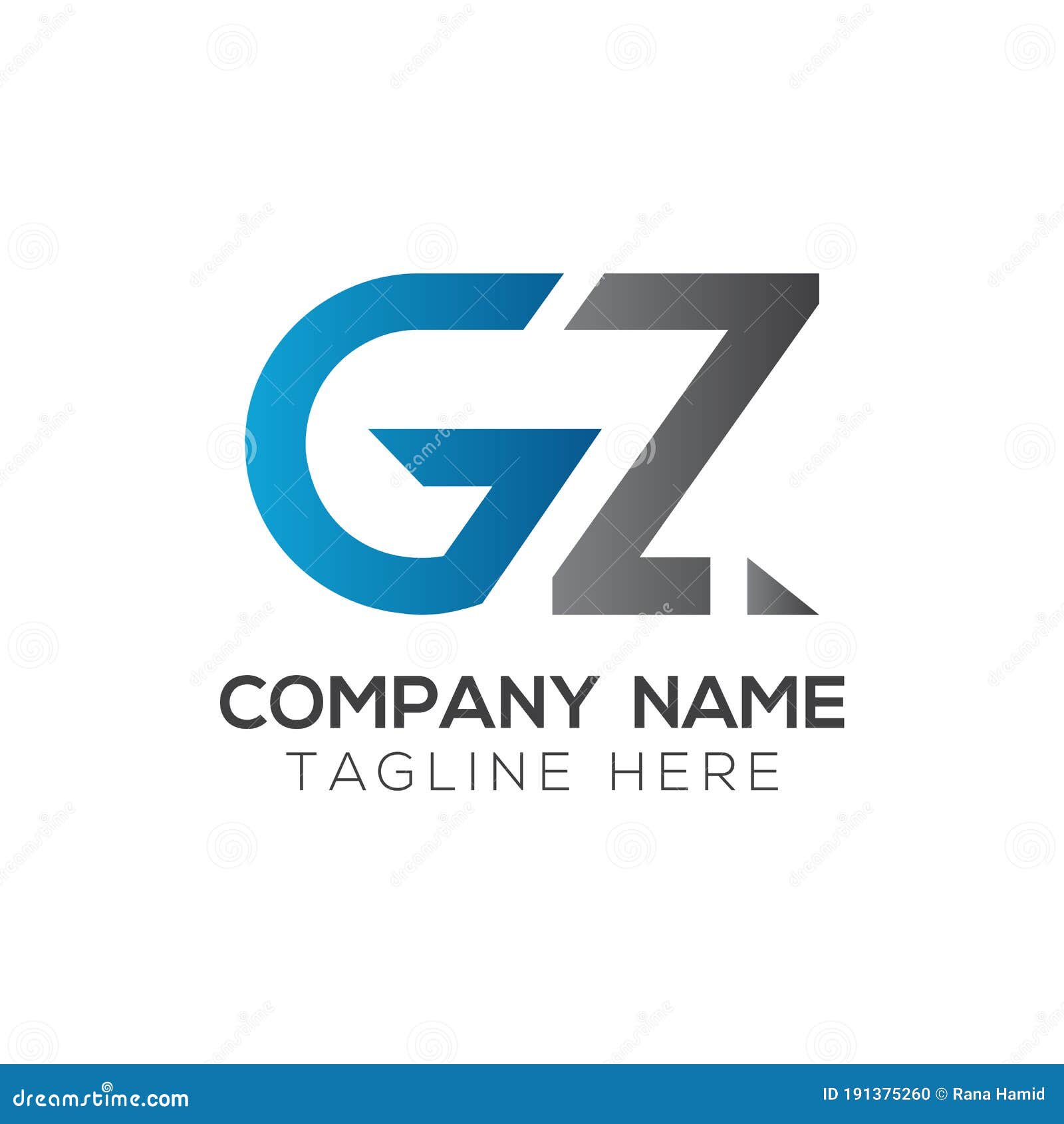Initial GZ Letter Logo with Creative Modern Business Typography Vector ...