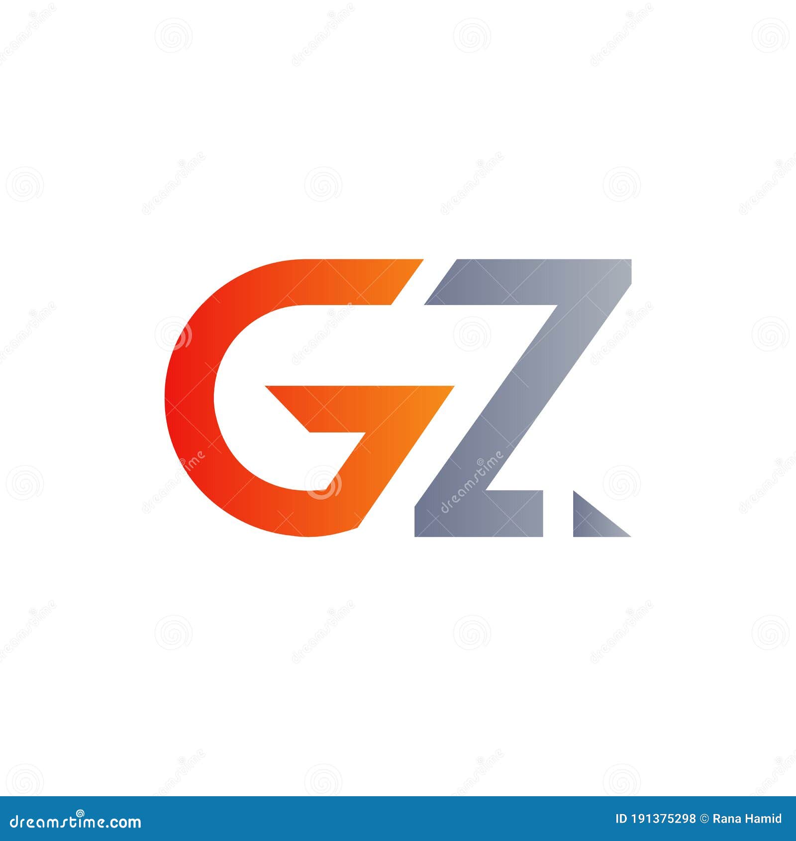 Initial GZ Letter Logo with Creative Modern Business Typography Vector ...