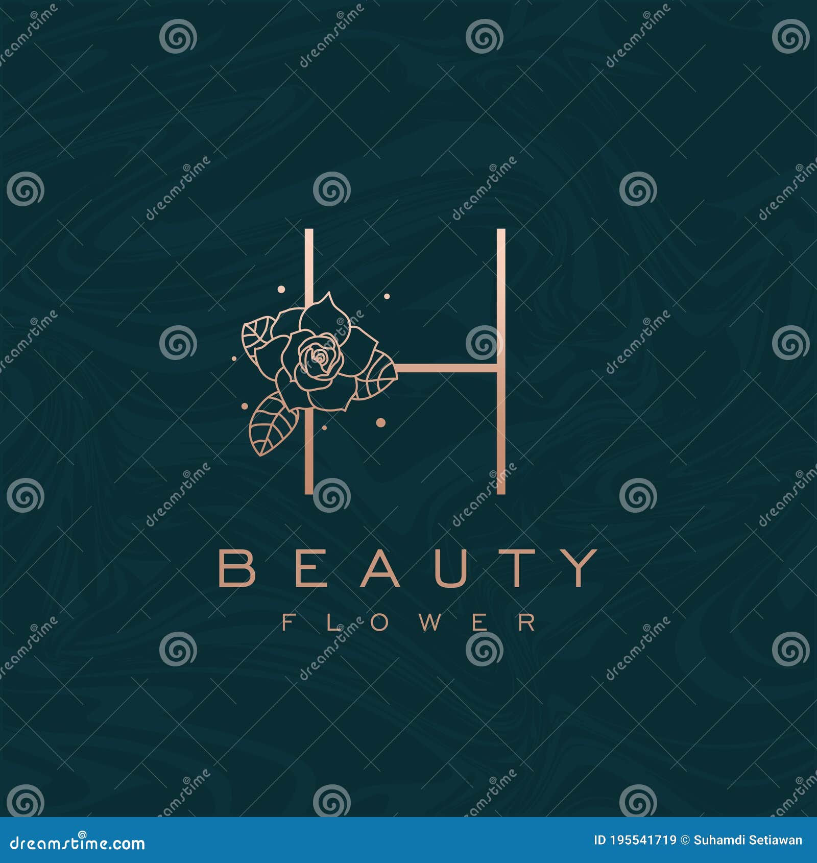 Initial H Flower Beauty Letter Logo Marble Design Vector Stock Vector ...