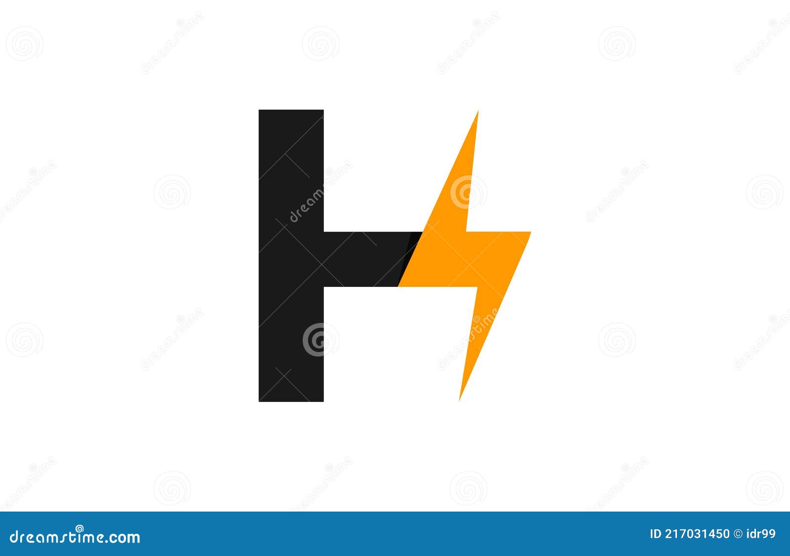 Initial H Lightning Logo stock illustration. Illustration of design ...