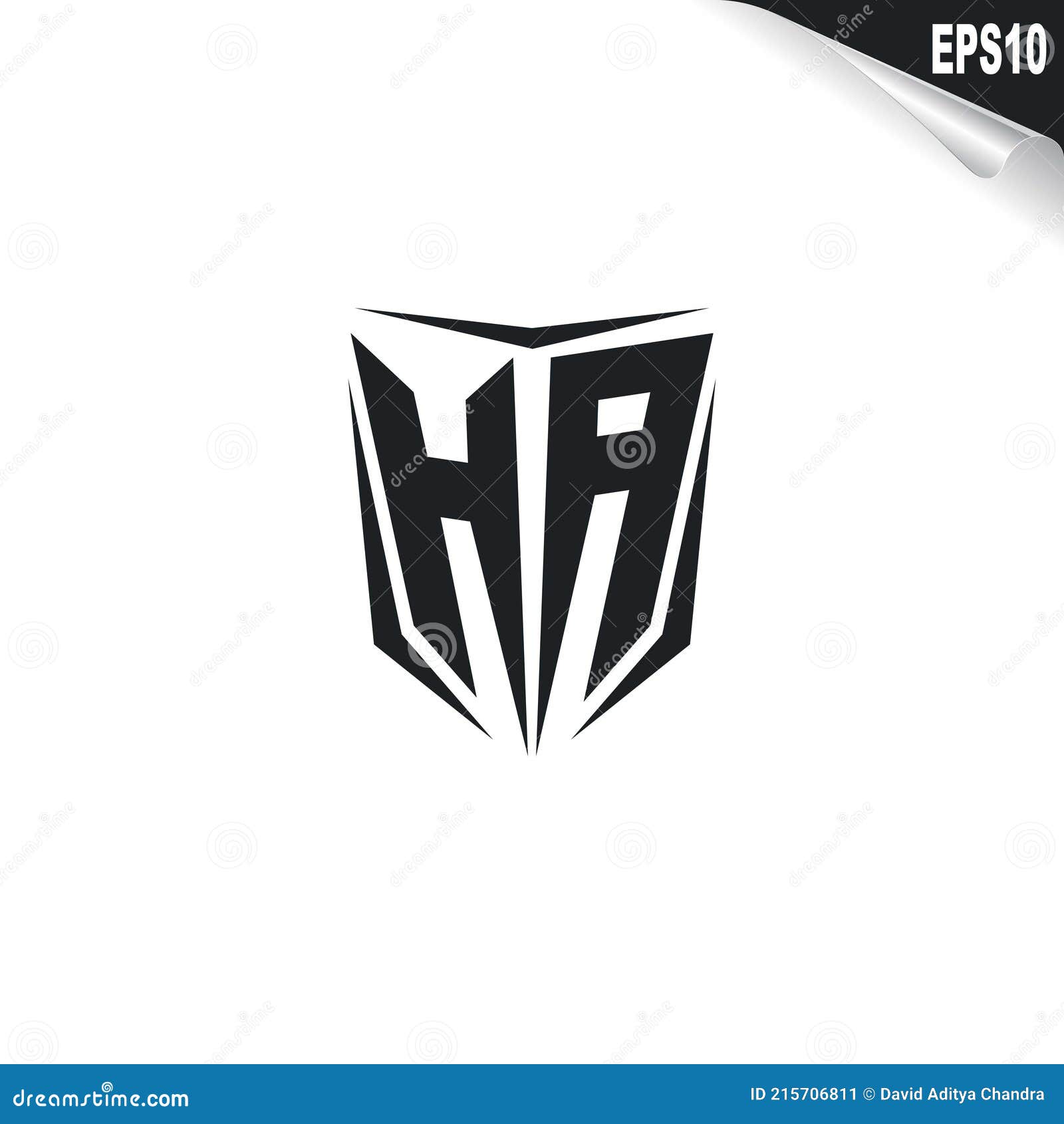 Initial HA Logo Design with Shield Style, Logo Business Branding Stock ...