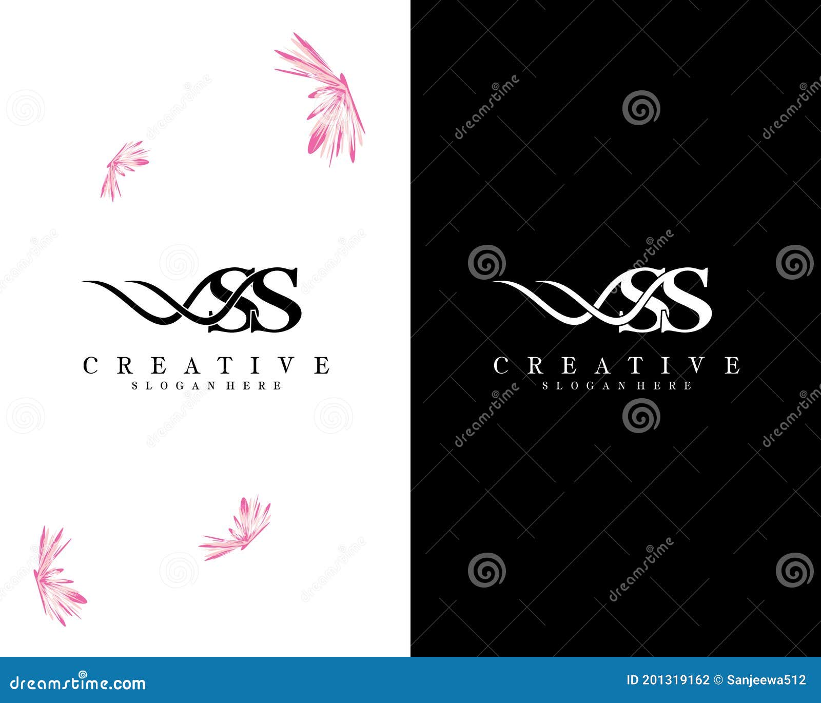 Initial Handwriting Letter Ss, S Logo Template Vector Design with Black ...