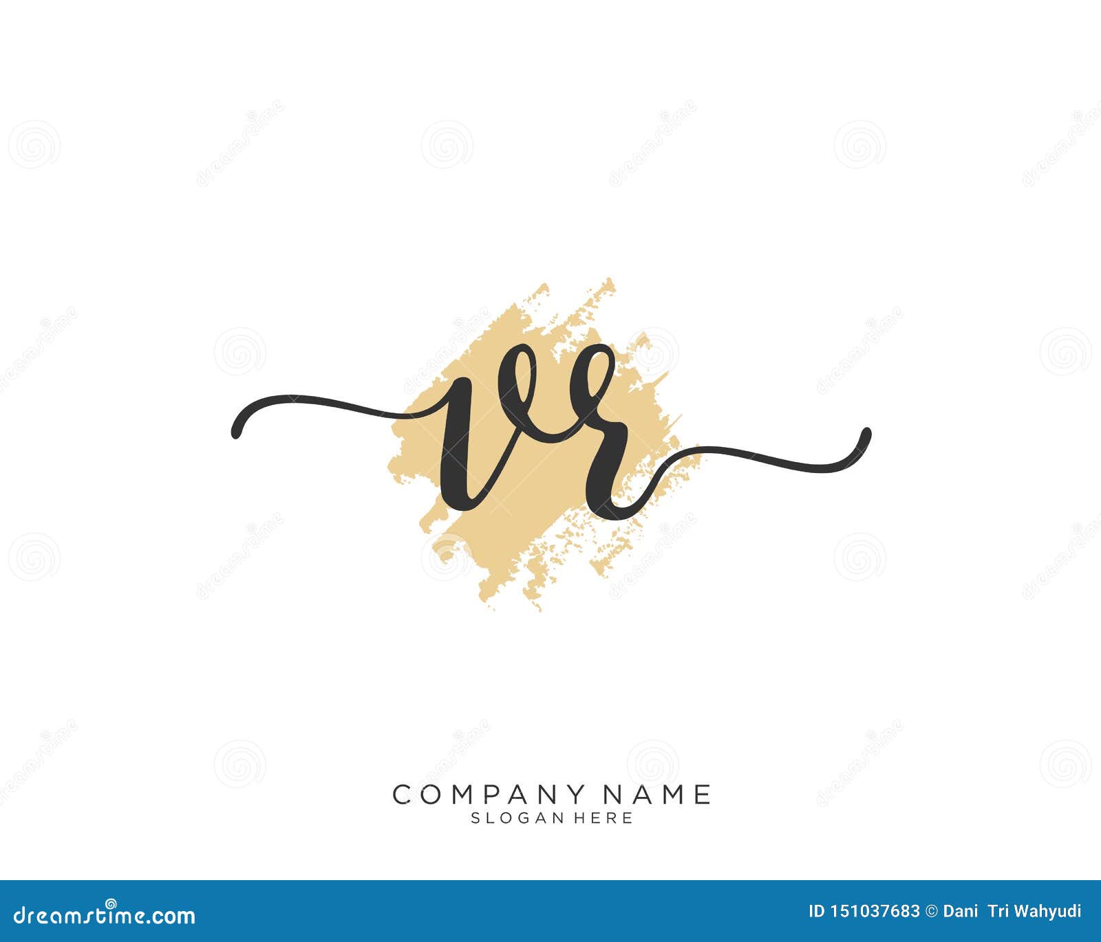 VR Initial Handwriting Logo Concept Stock Illustration - Illustration ...