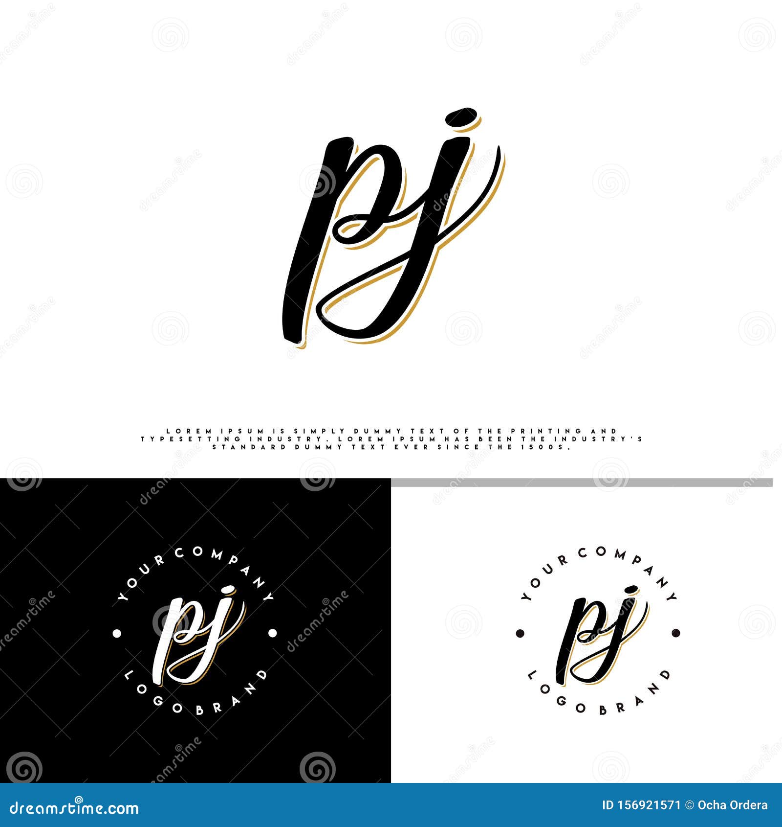 PJ Initial Signature Handwriting Template. Initial Letter Signature ...