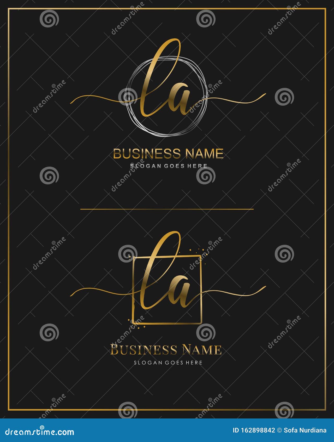 Initial L a LA Handwriting Logo Vector. Letter Handwritten Logo ...