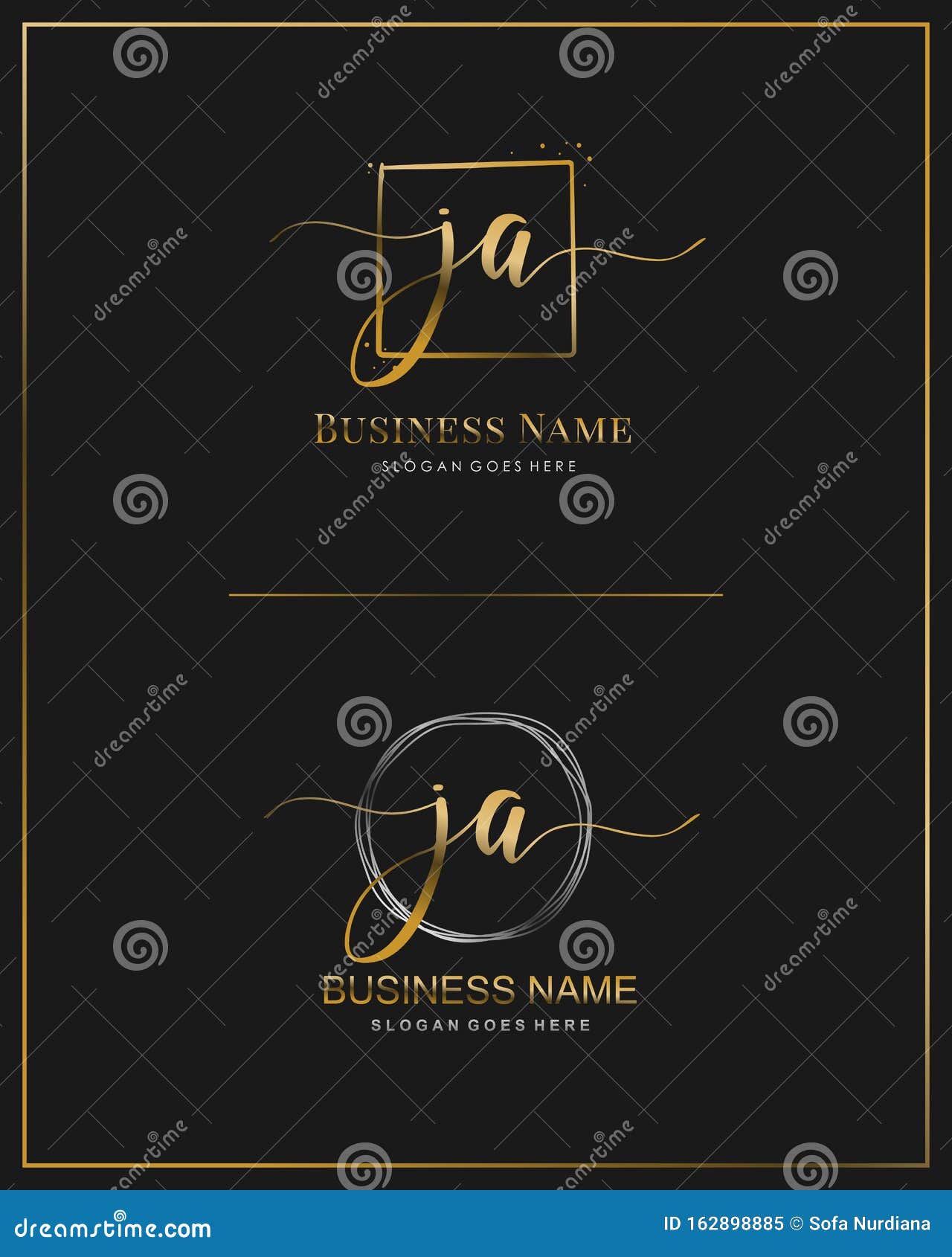Initial J A JA Handwriting Logo Vector. Letter Handwritten Logo ...
