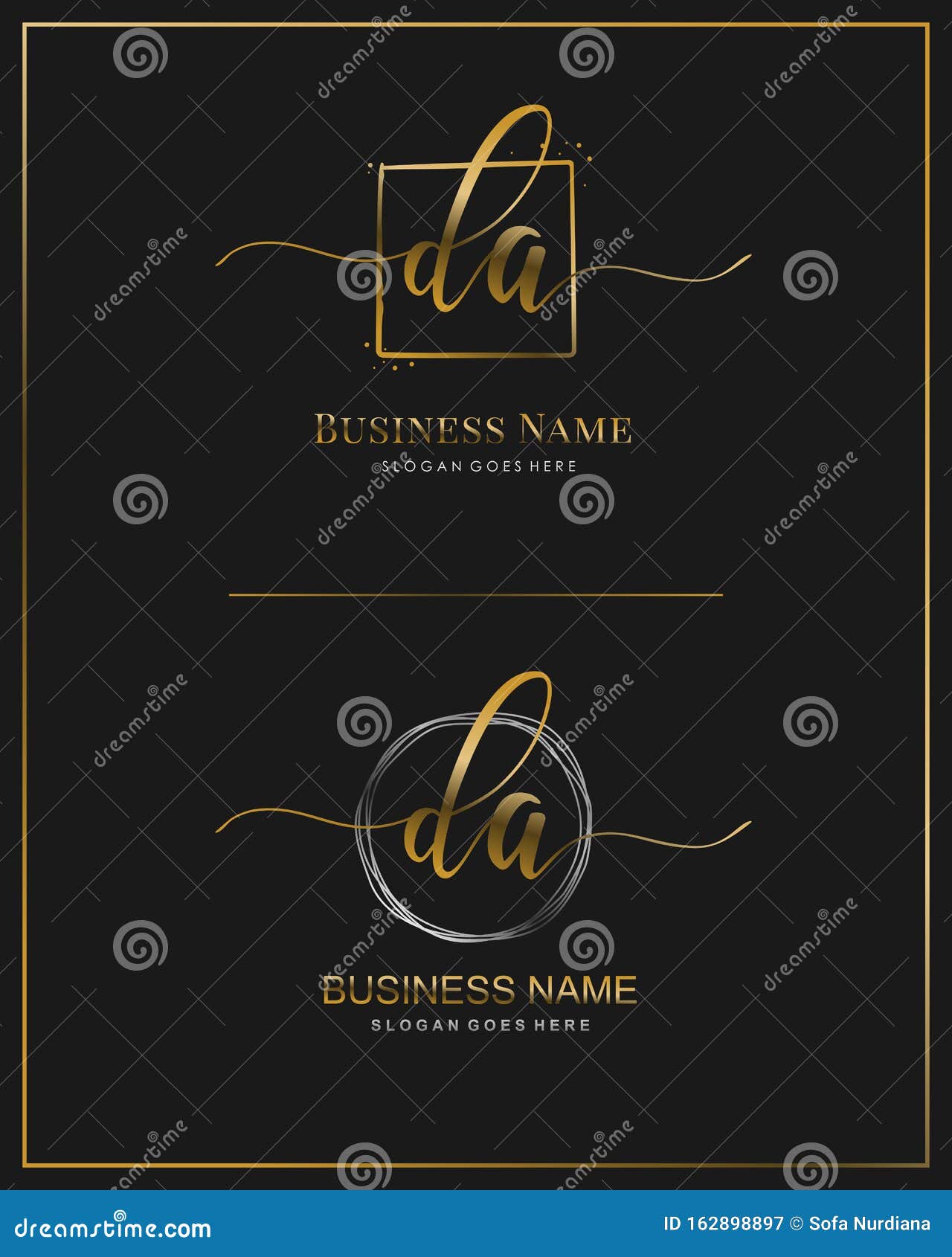 Initial D a DA Handwriting Logo Vector. Letter Handwritten Logo ...