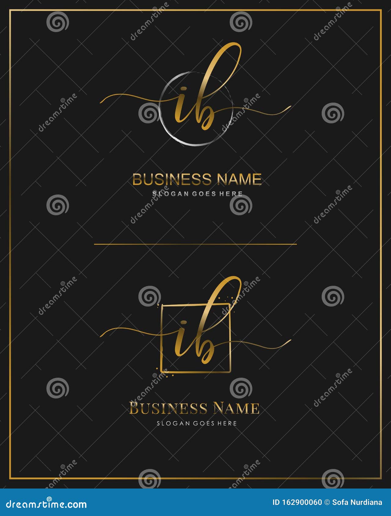 Initial I B IB Handwriting Logo Vector. Letter Handwritten Logo ...