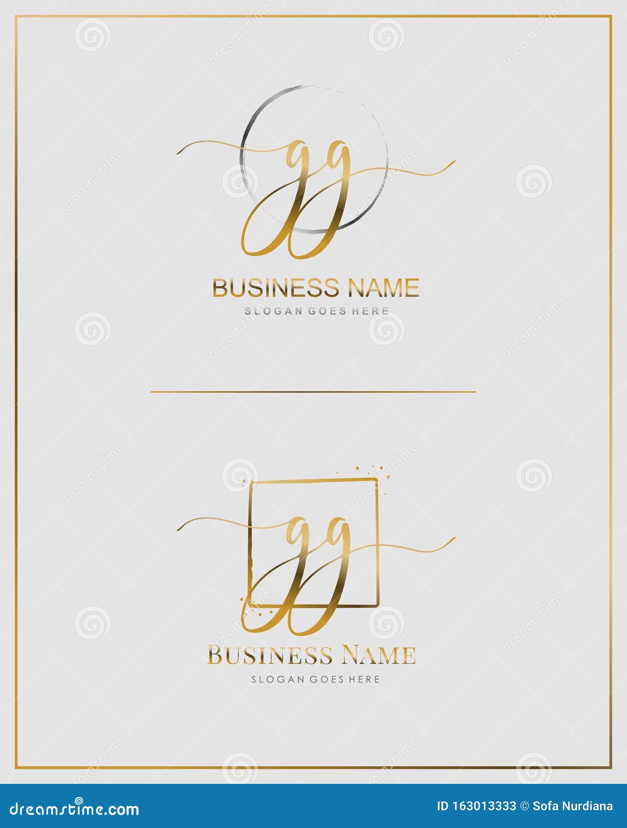 Initial G GG Handwriting Logo Vector. Letter Handwritten Logo Template ...