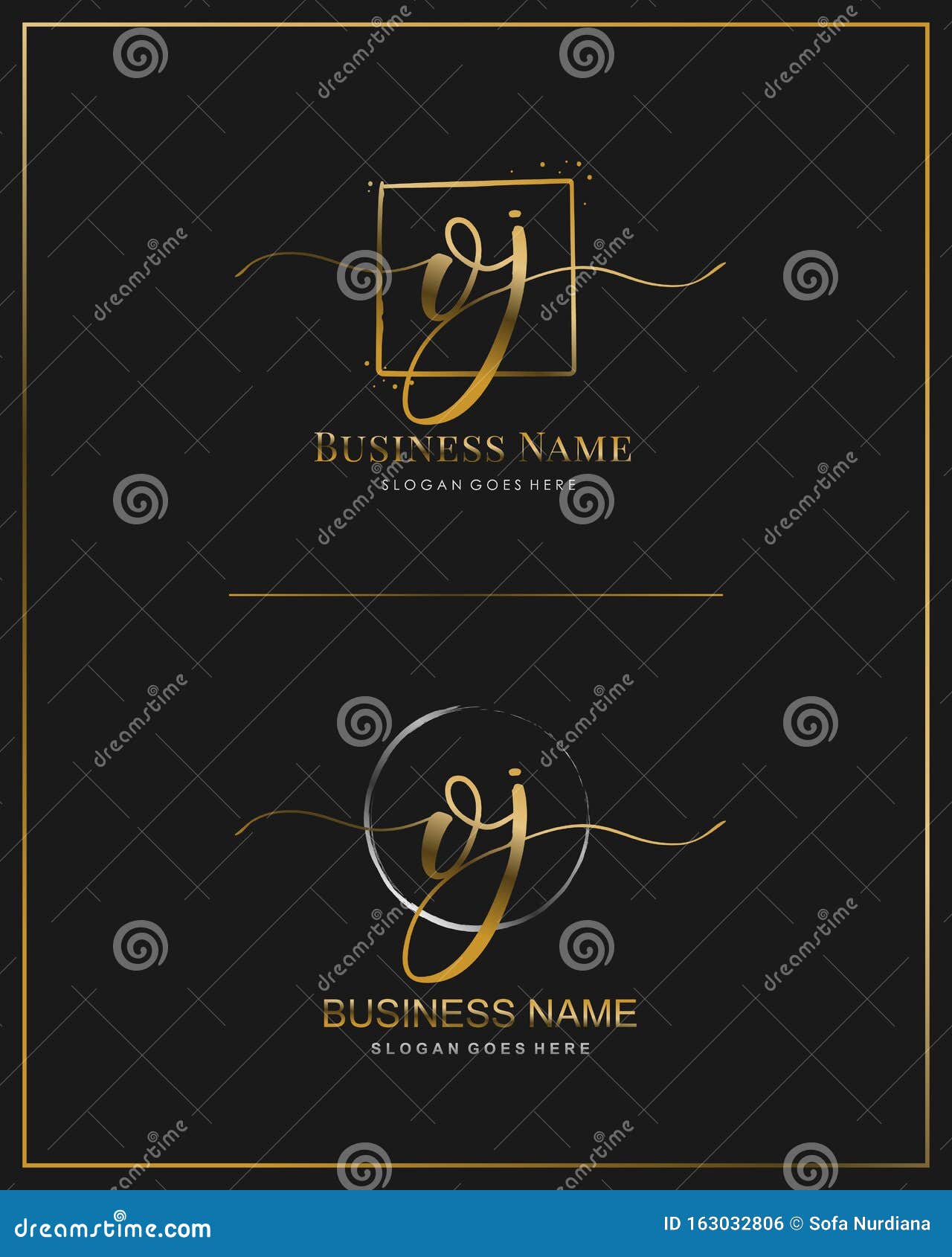 Initial O J OJ Handwriting Logo Vector. Letter Handwritten Logo ...