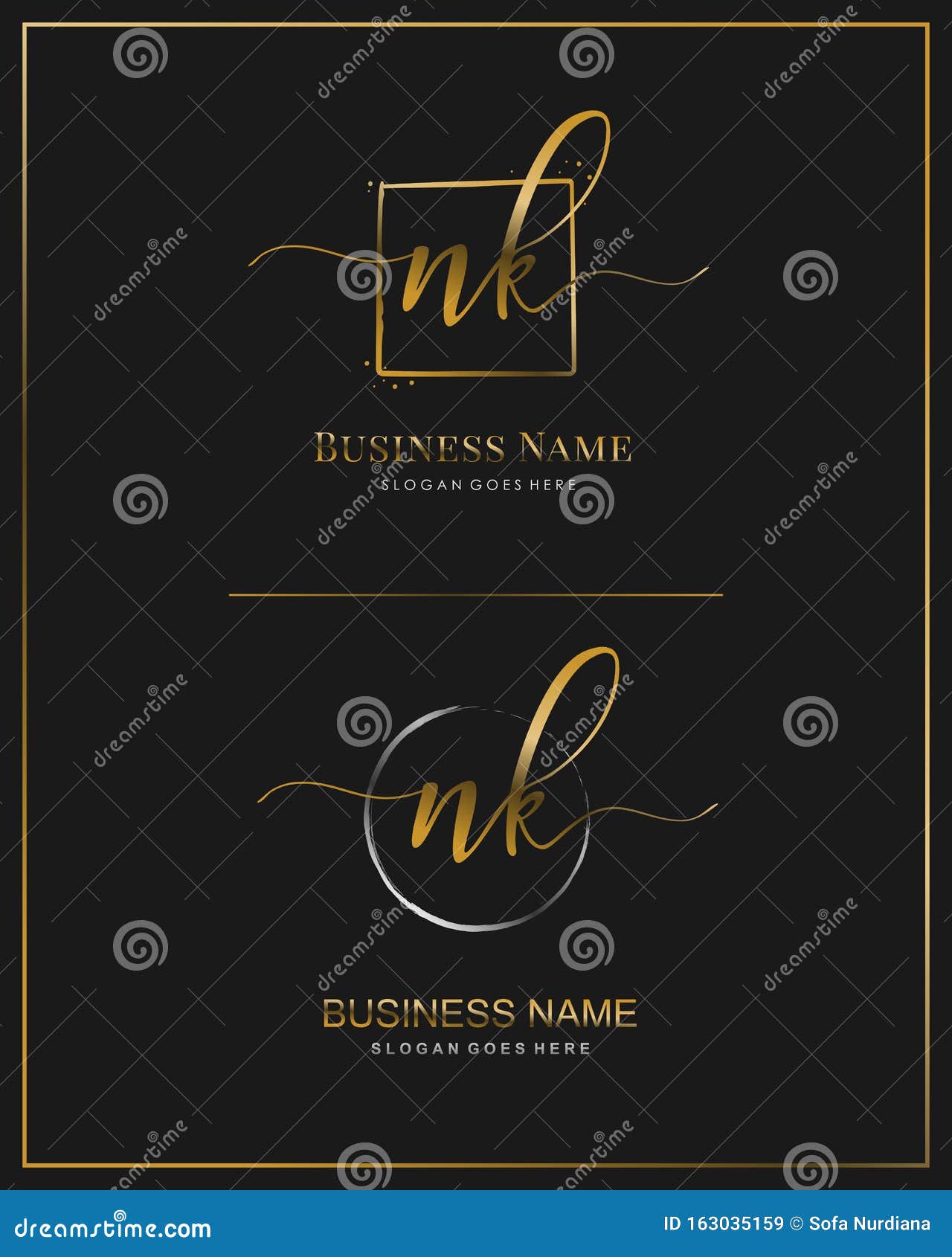 Initial N K NK Handwriting Logo Vector. Letter Handwritten Logo ...
