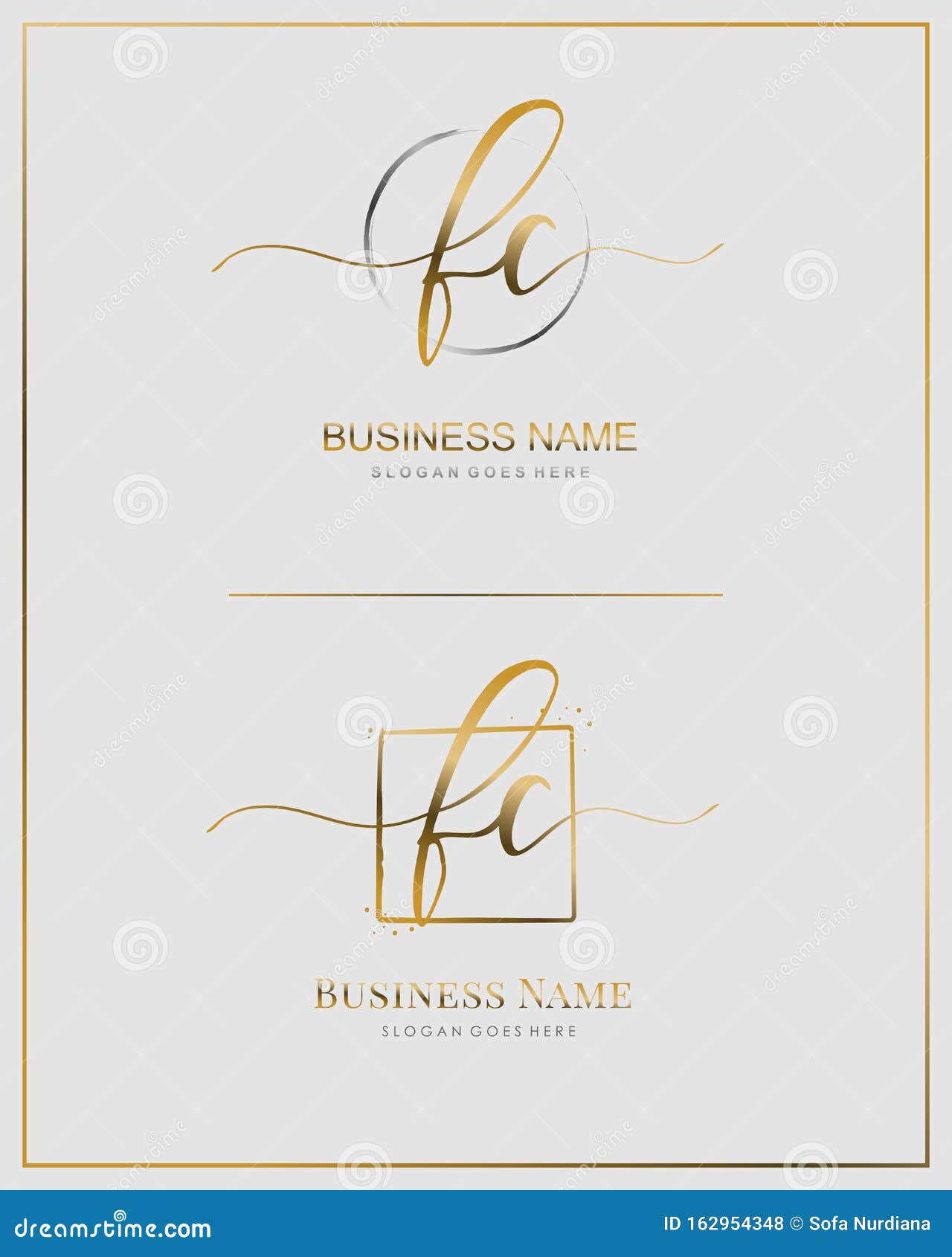 Initial F C FC Handwriting Logo Vector. Letter Handwritten Logo ...