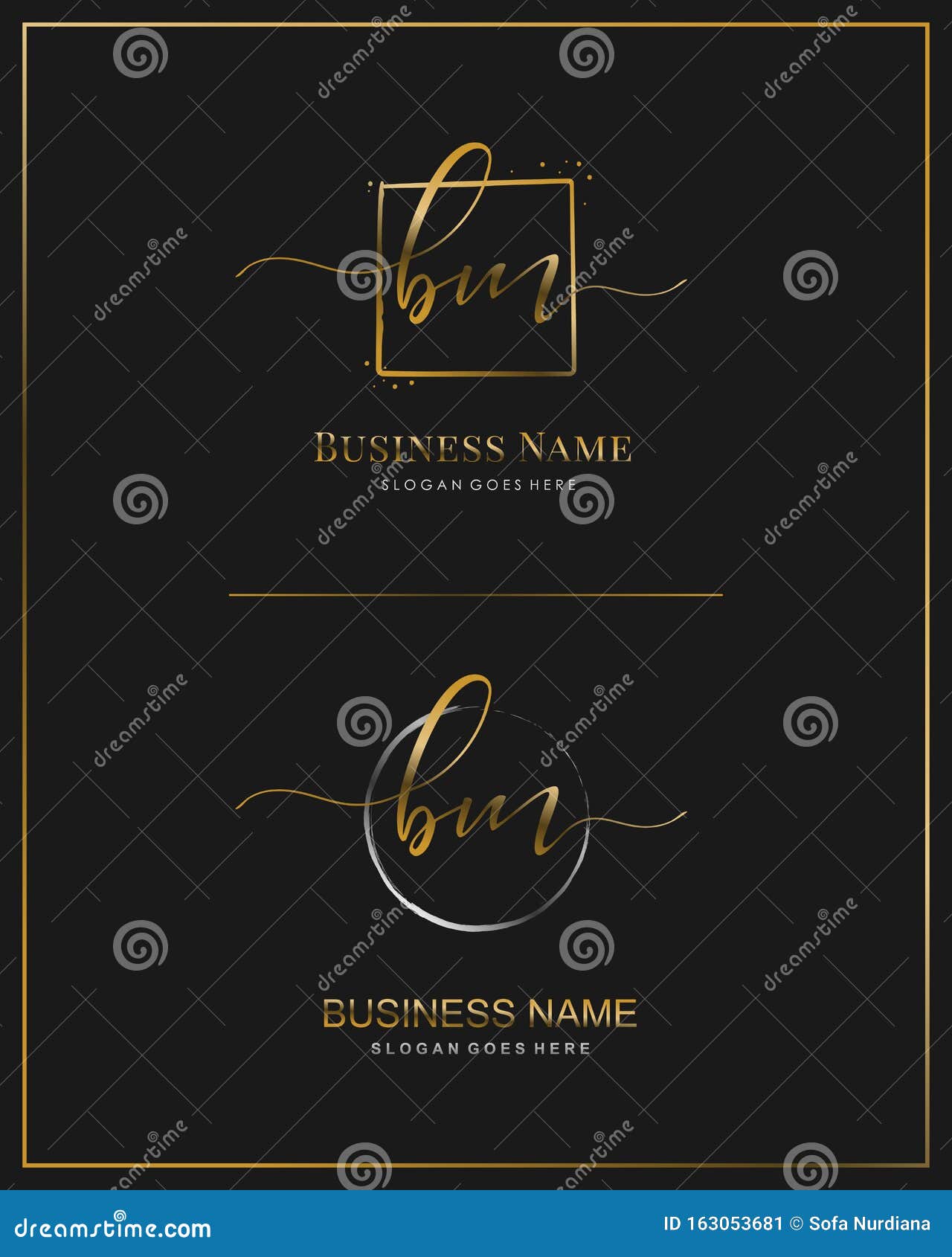 Initial B M BM Handwriting Logo Vector. Letter Handwritten Logo ...