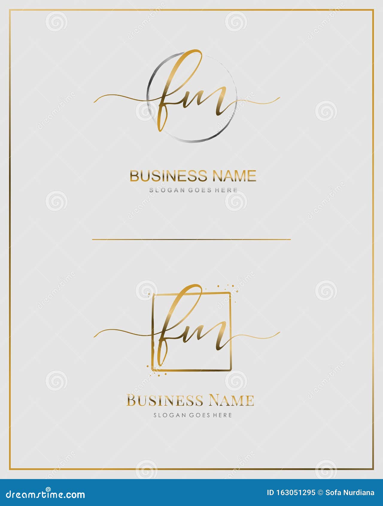 Initial F M FM Handwriting Logo Vector. Letter Handwritten Logo ...