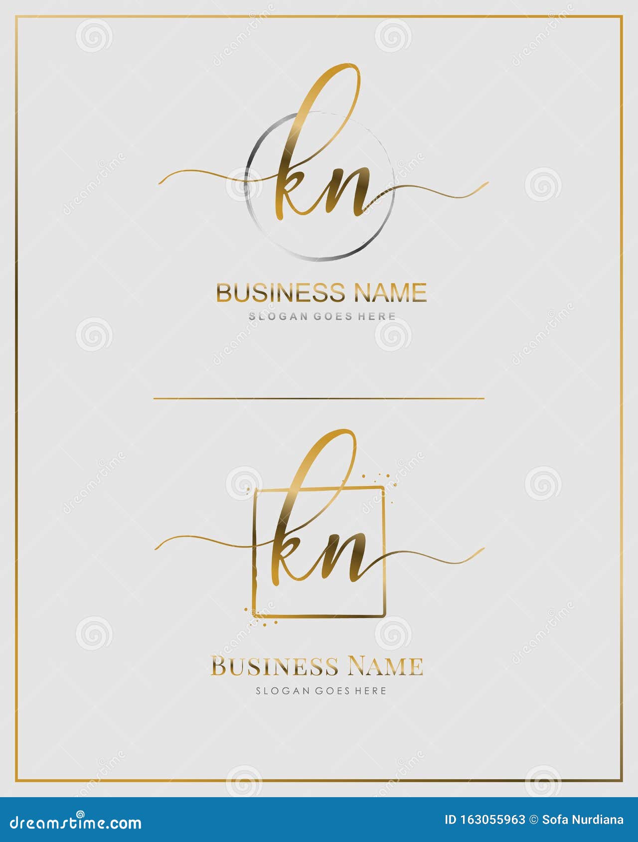 Initial K N KN Handwriting Logo Vector. Letter Handwritten Logo ...