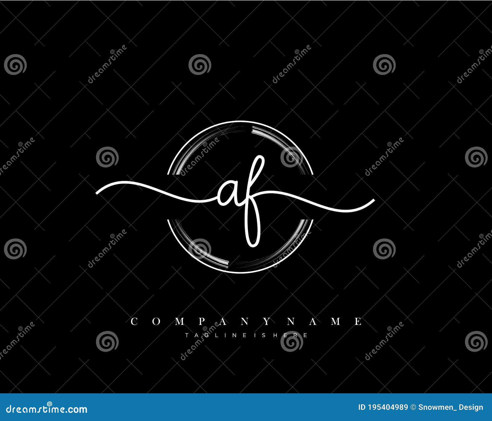 AF Initial Handwriting Logo Vector Stock Vector - Illustration of ...