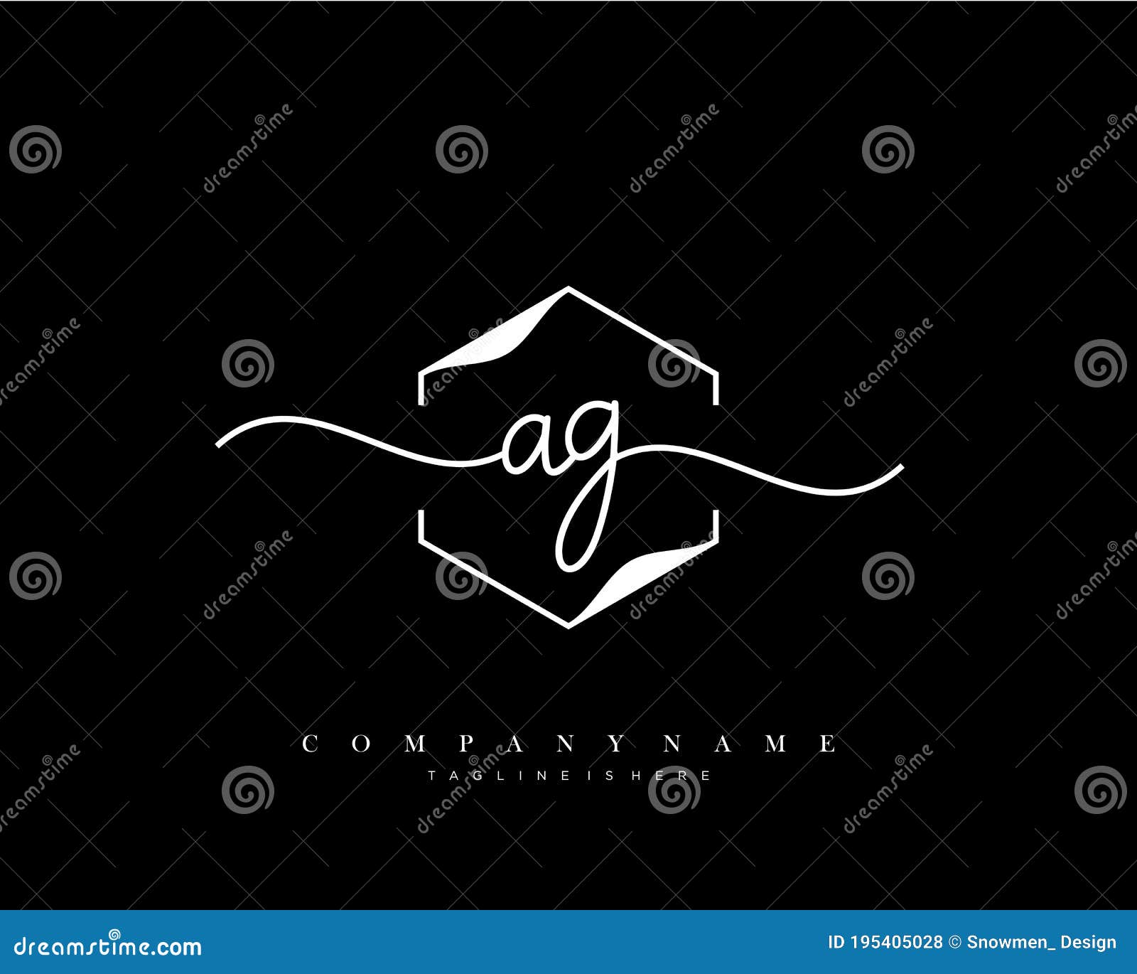 AG Initial Handwriting Logo Vector Stock Vector - Illustration of ...