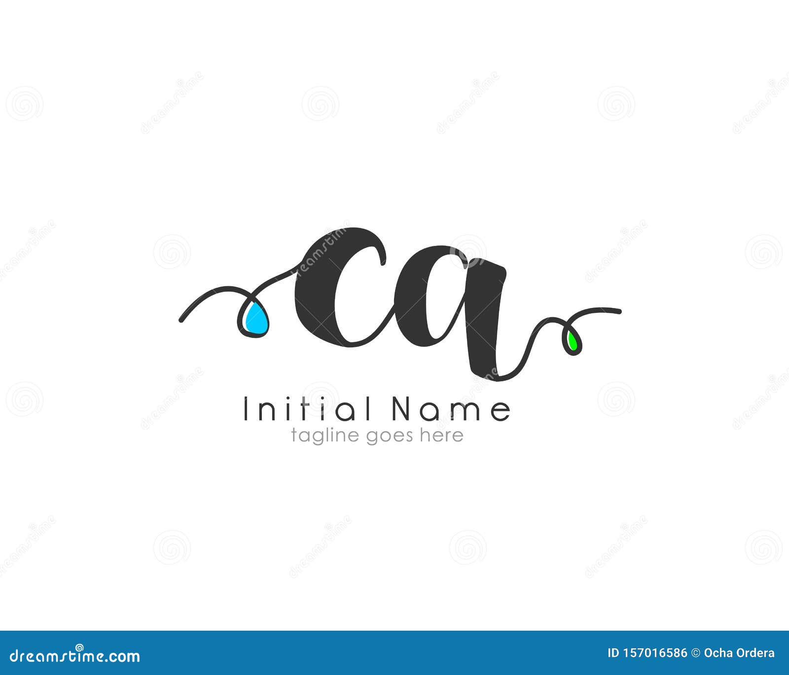 CA Signature Initial Logo Template Vector. Initial Signature Logo ...