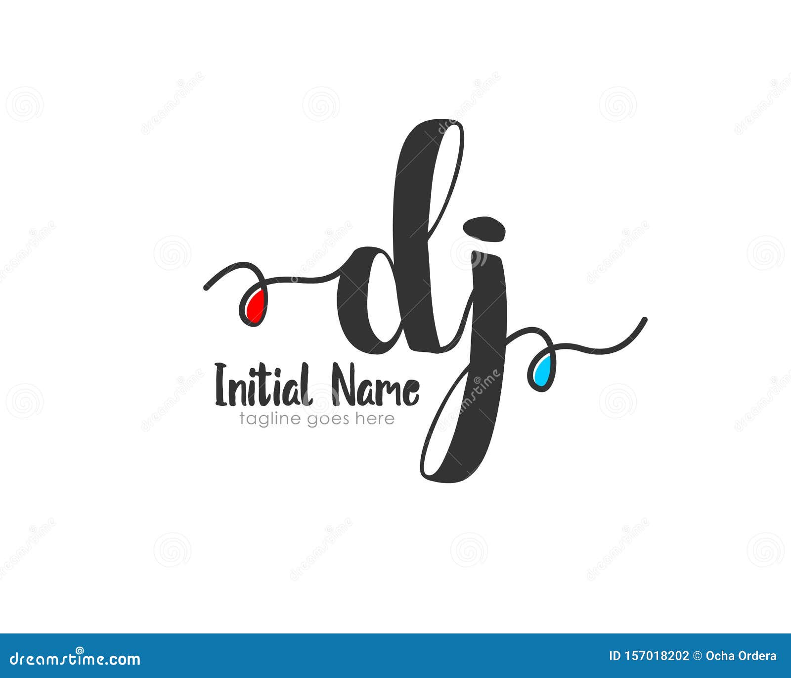 DJ Signature Initial Logo Template Vector. Initial Signature Logo ...