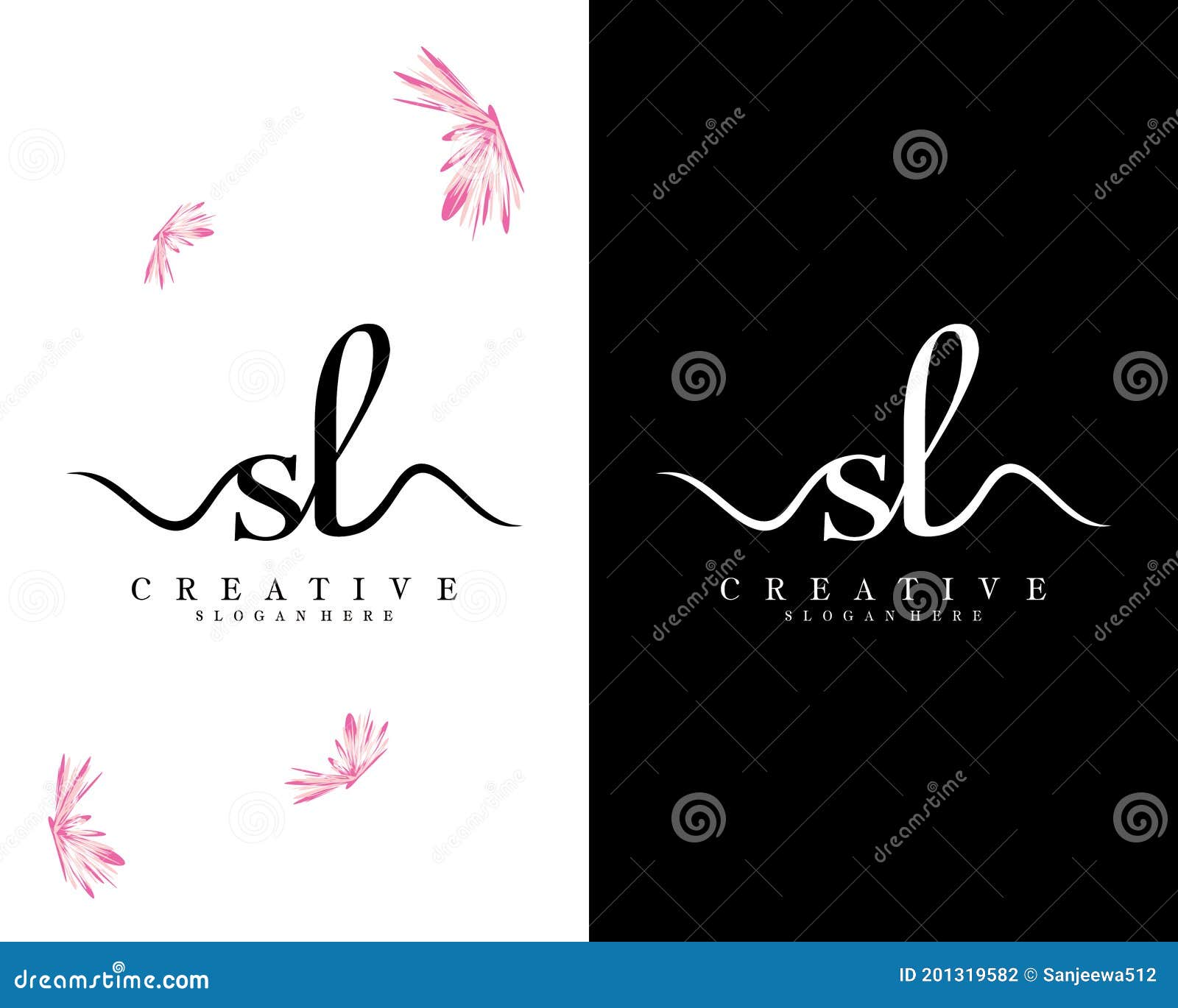 Initial Handwriting Sl, Ls Letter Logo Template Vector Design with ...