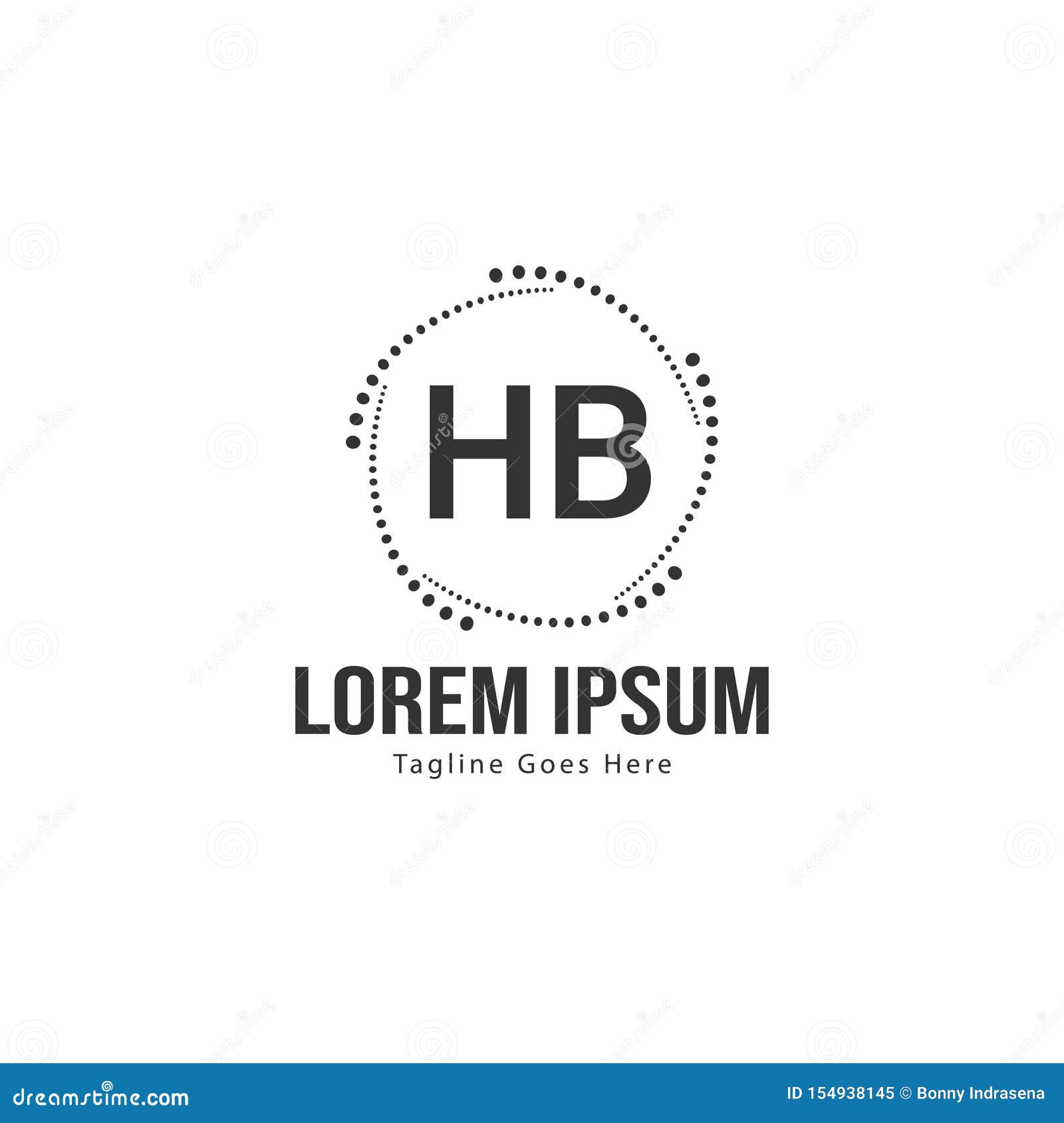 Initial HB Logo Template with Modern Frame. Minimalist HB Letter Logo ...