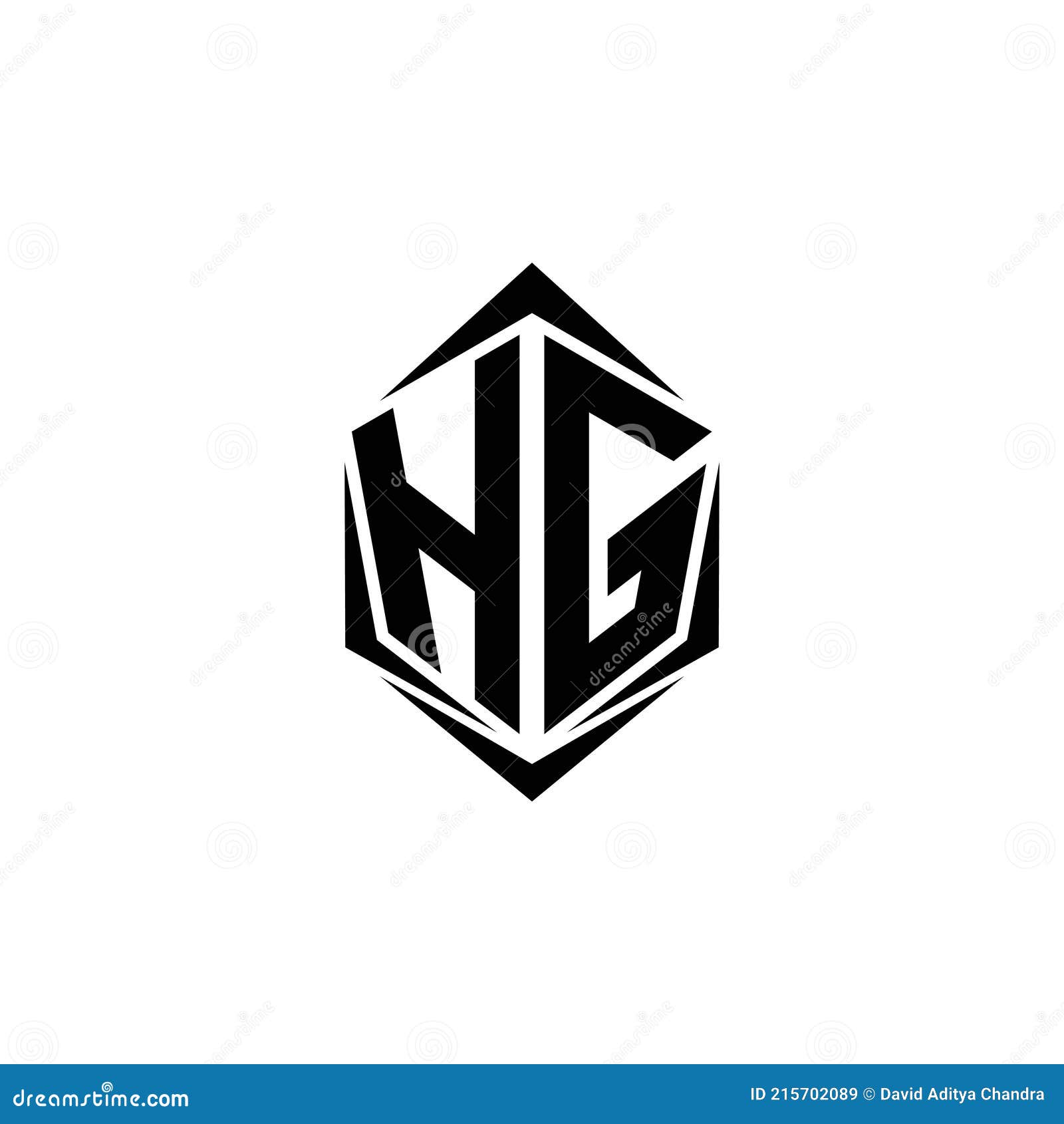 Initial HG Logo Design with Shield Style, Logo Business Branding Stock ...