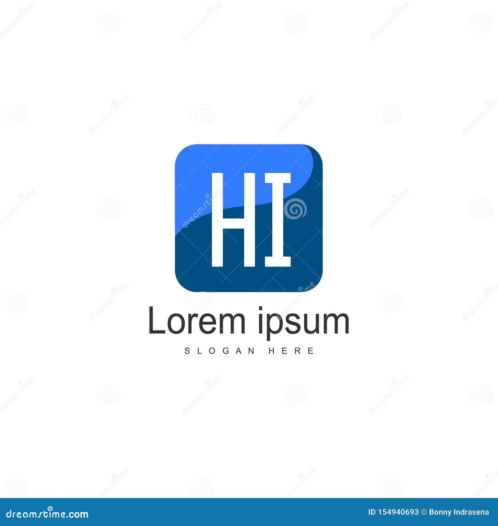Initial HI Logo Template with Modern Frame. Minimalist HI Letter Logo ...