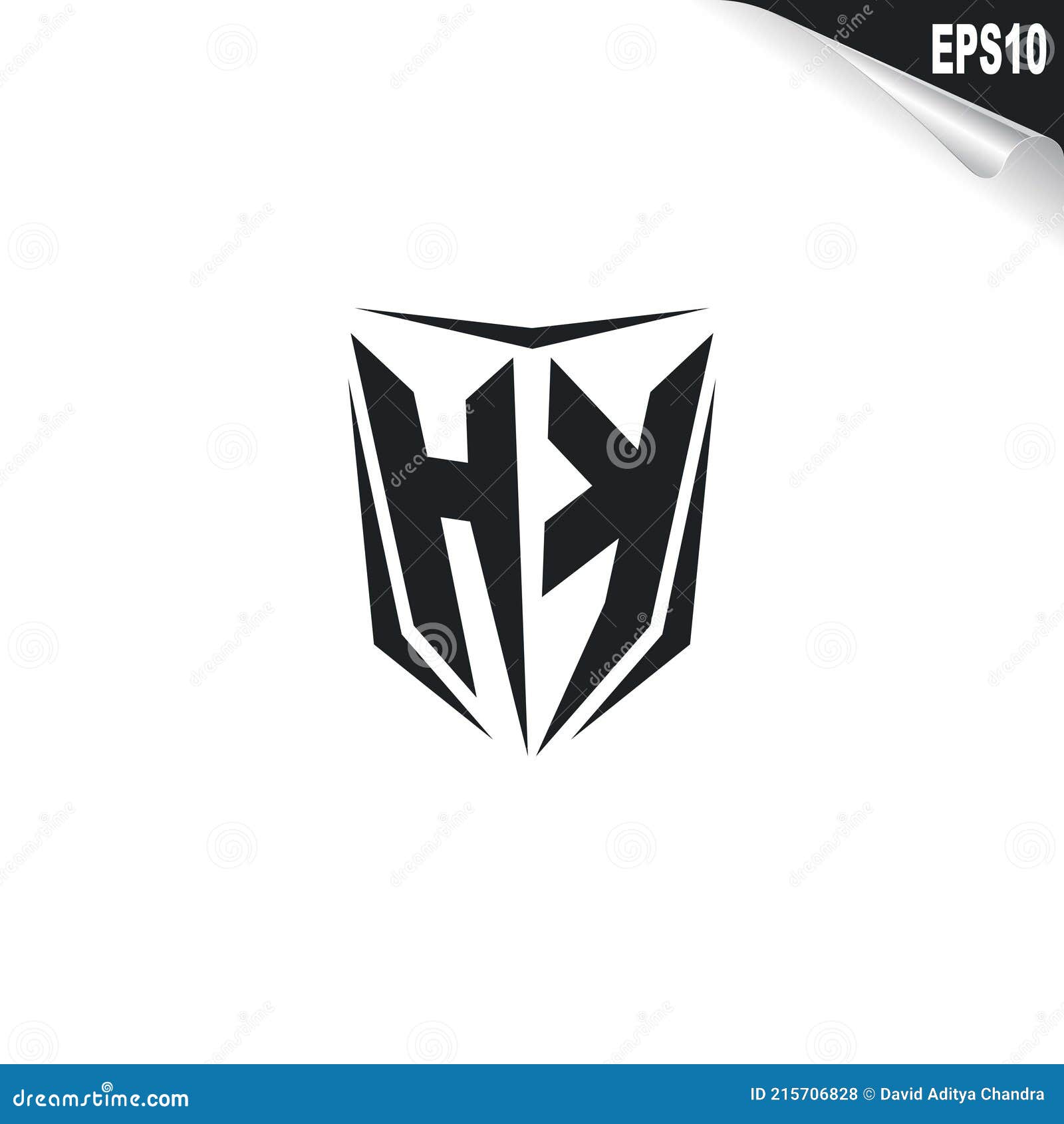 Initial HK Logo Design with Shield Style, Logo Business Branding Stock ...
