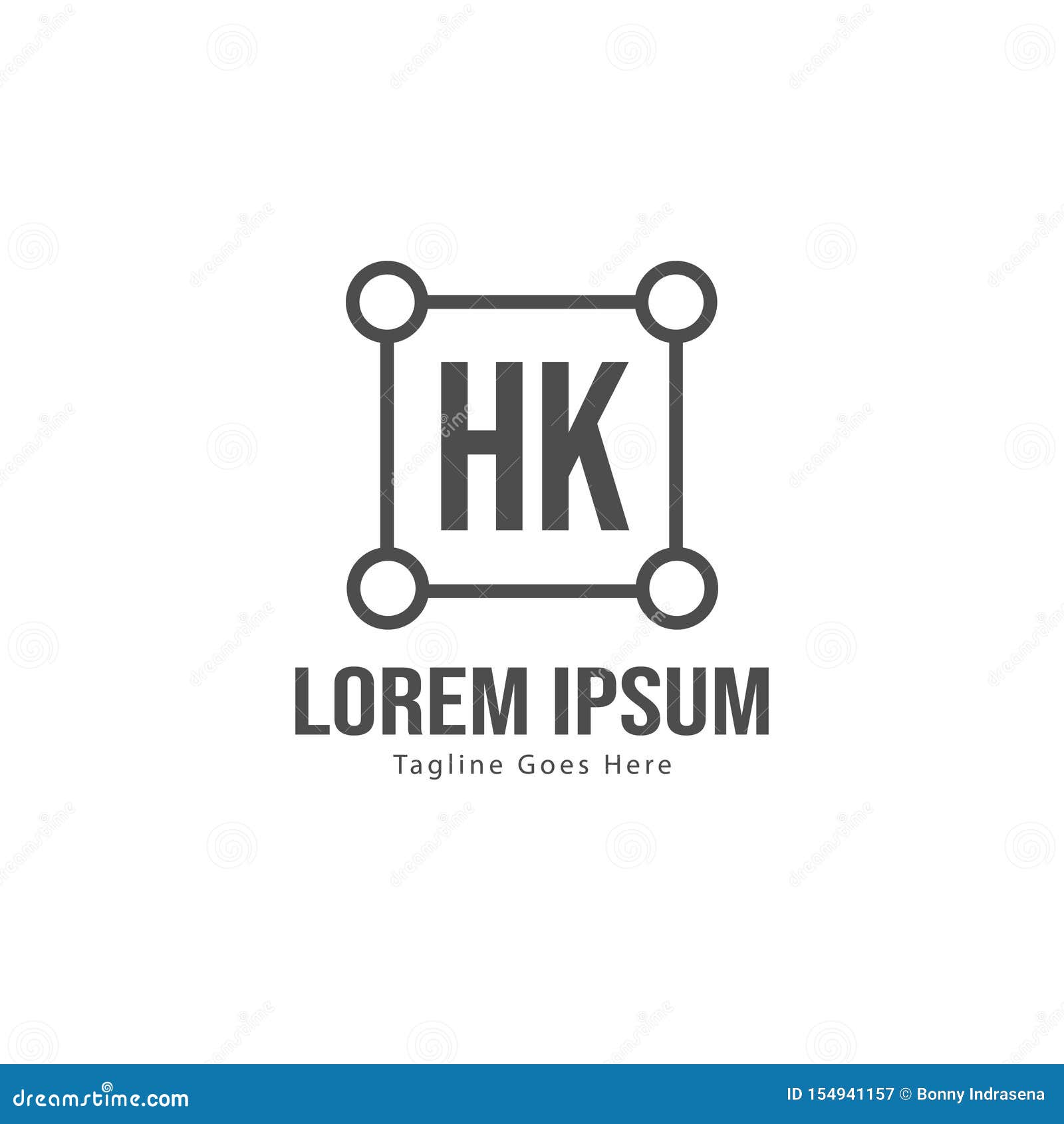 Initial HK Logo Template with Modern Frame. Minimalist HK Letter Logo ...