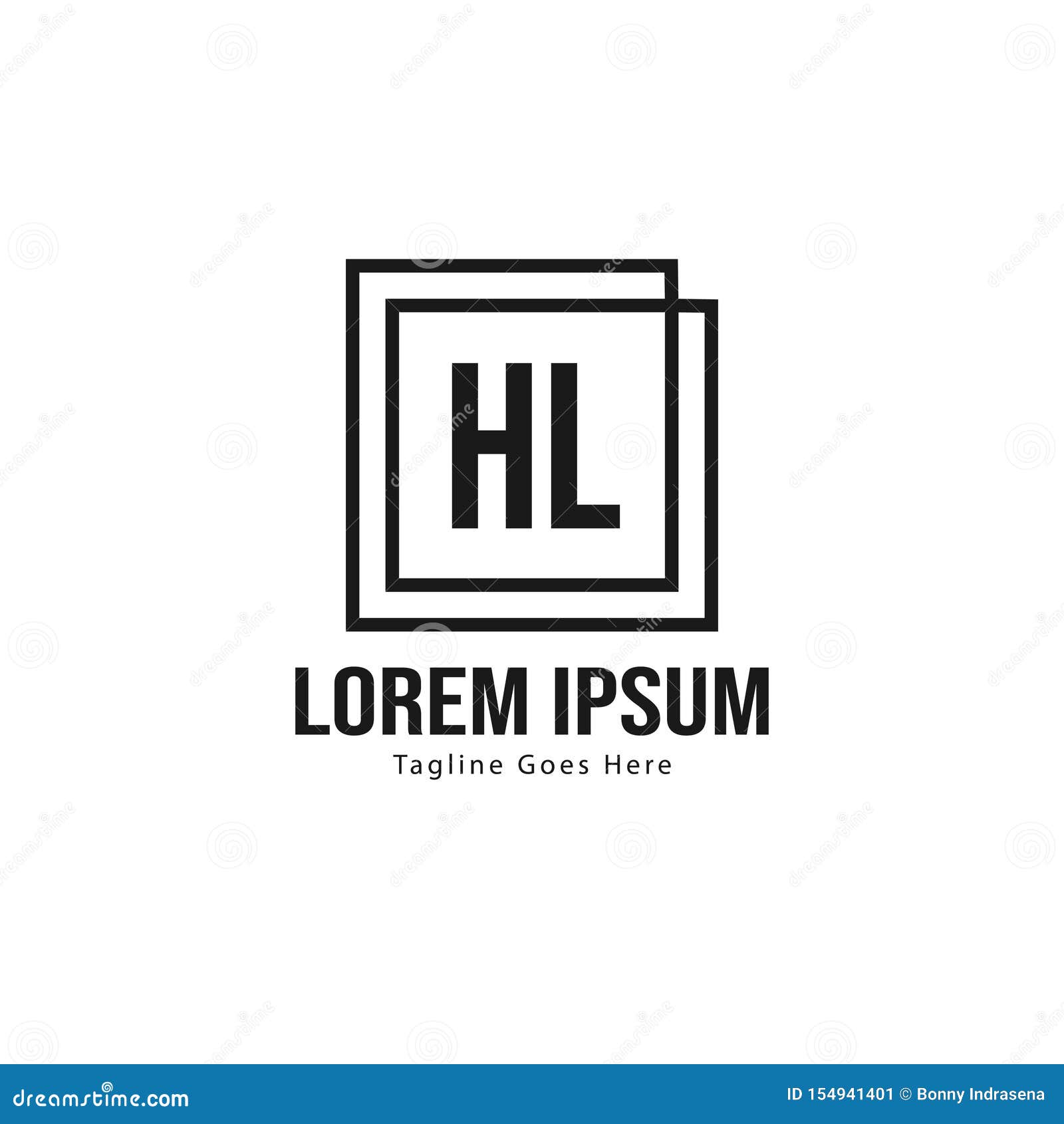 Initial HL Logo Template with Modern Frame. Minimalist HL Letter Logo ...