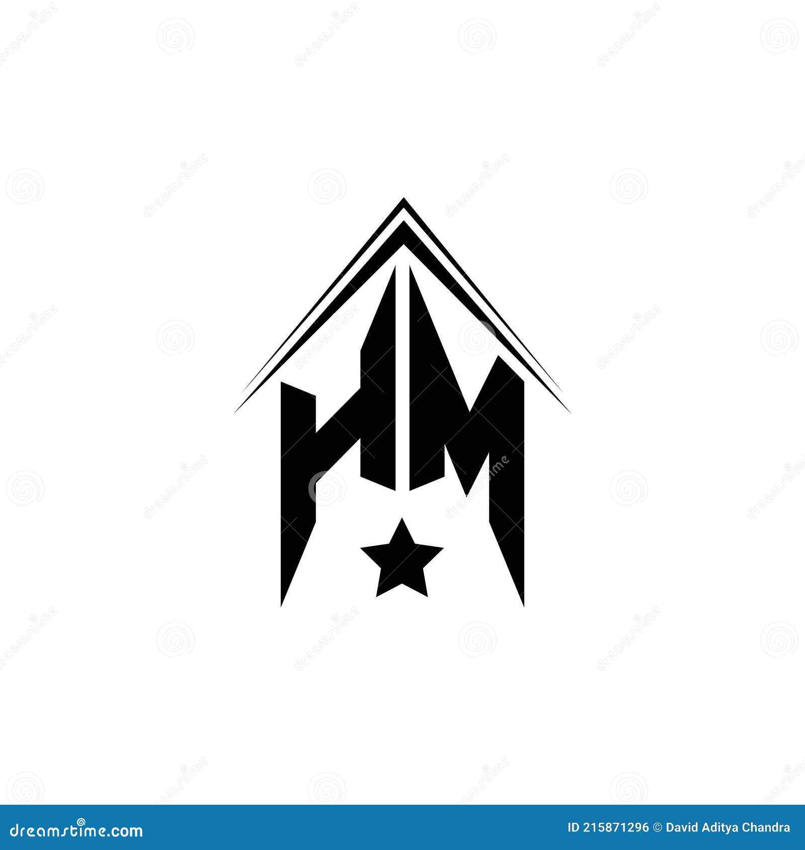 Initial HM Logo Design with Shape Style, Logo Business Branding Stock ...