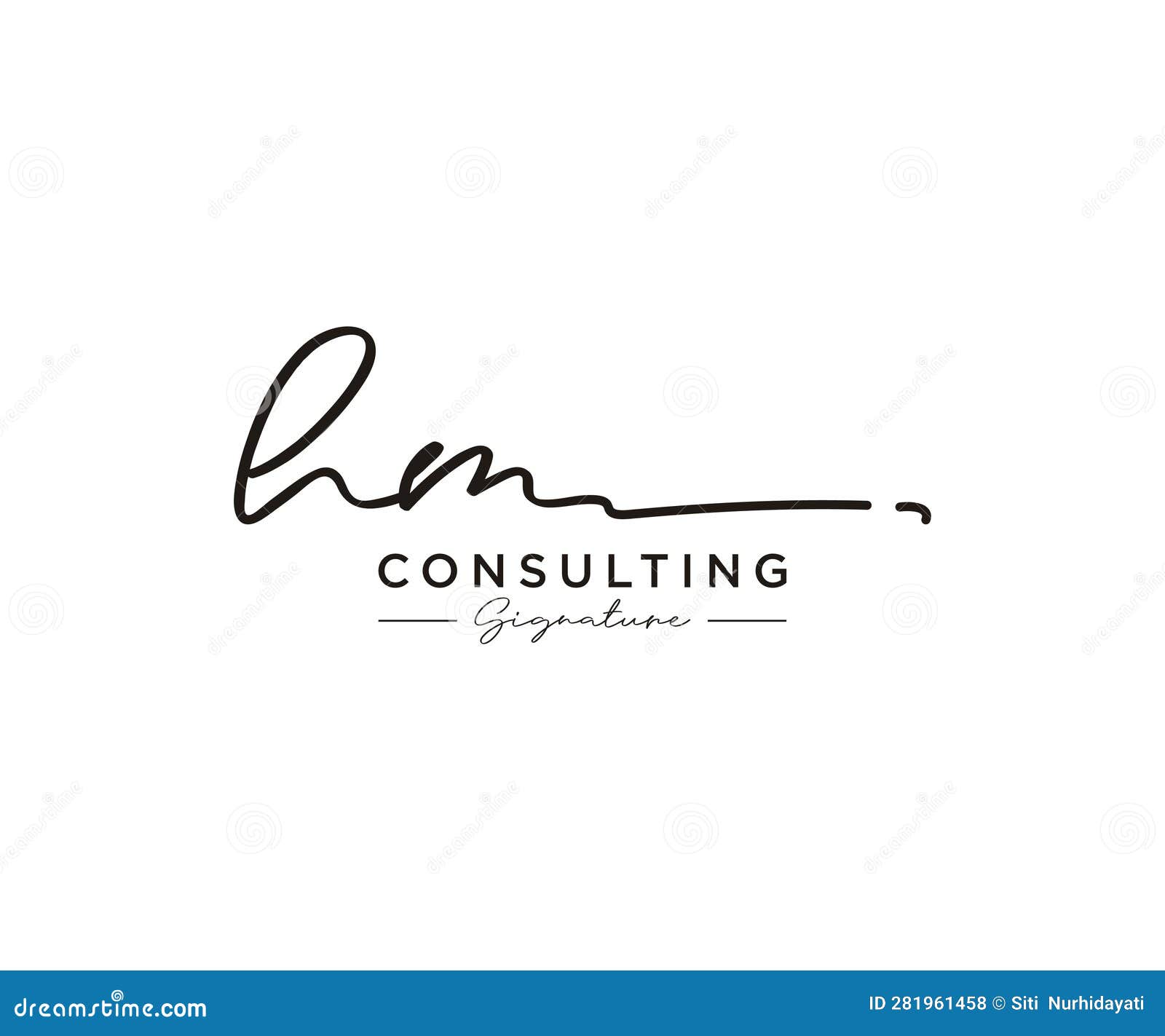 Initial HM Signature Logo Collection Template Vector. Hand Drawn ...