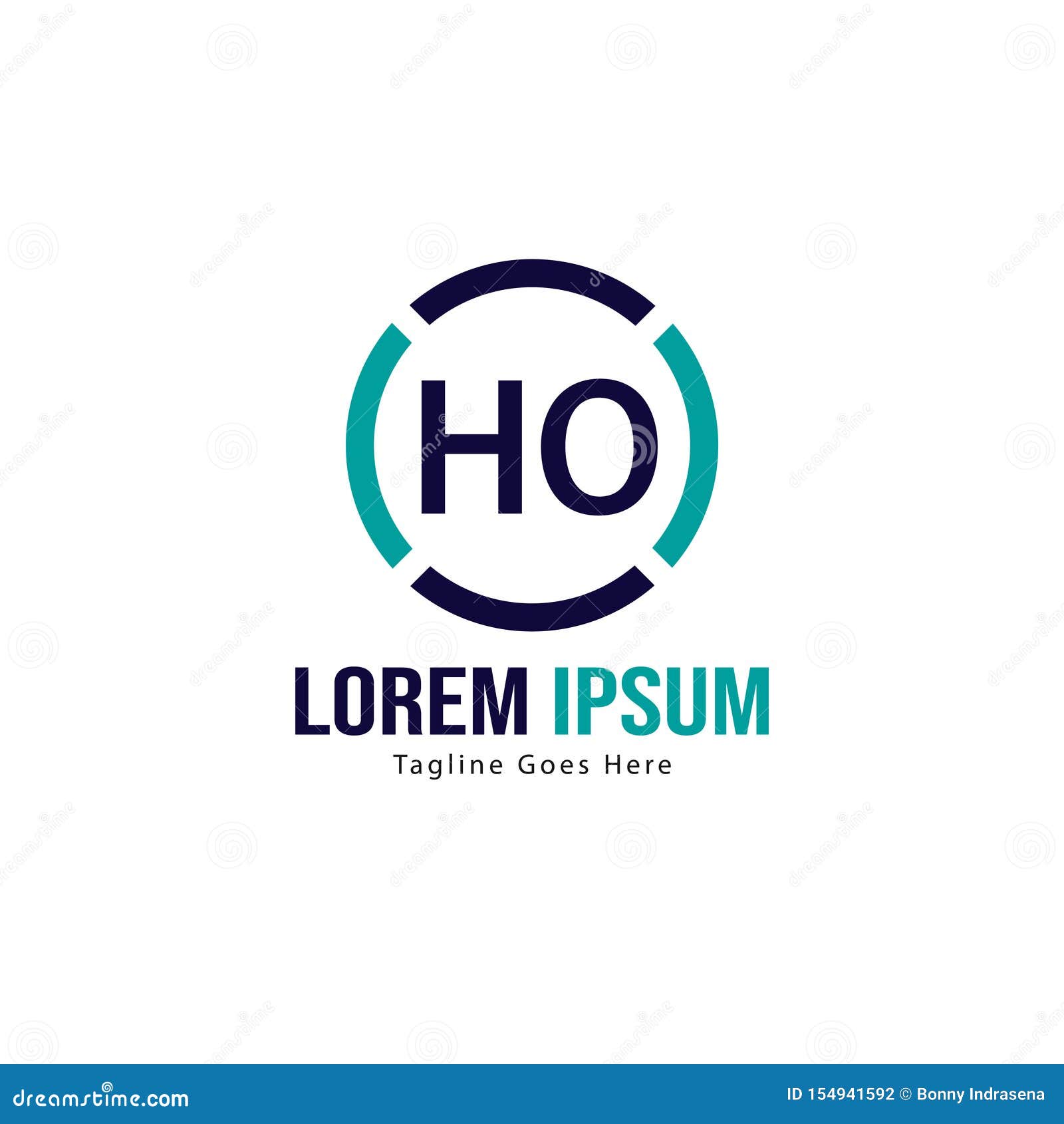 Initial HO Logo Template with Modern Frame. Minimalist HO Letter Logo ...