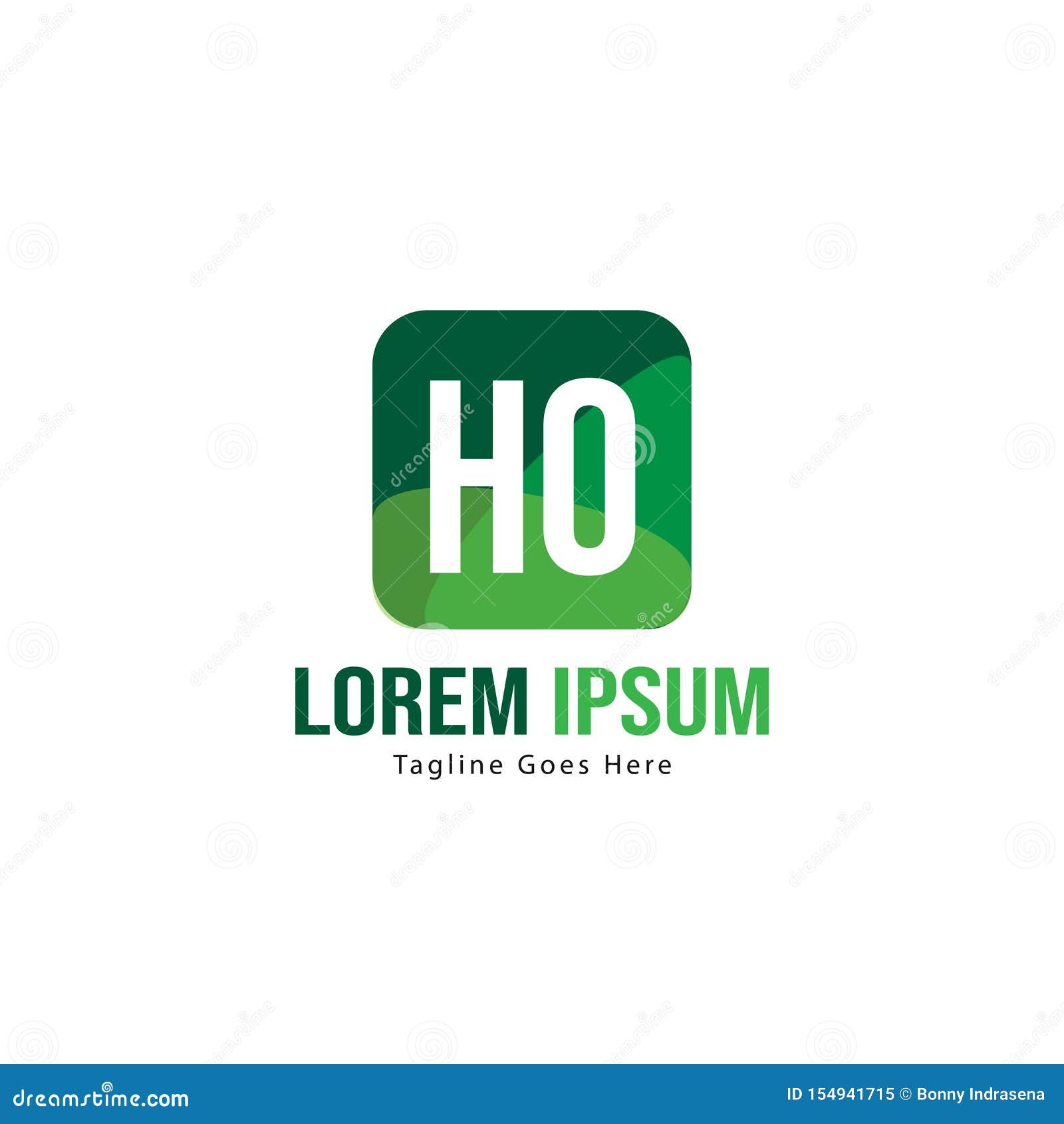 Initial HO Logo Template with Modern Frame. Minimalist HO Letter Logo ...
