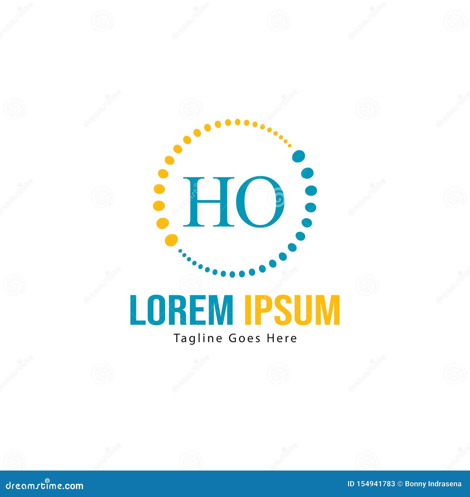 Initial HO Logo Template with Modern Frame. Minimalist HO Letter Logo ...