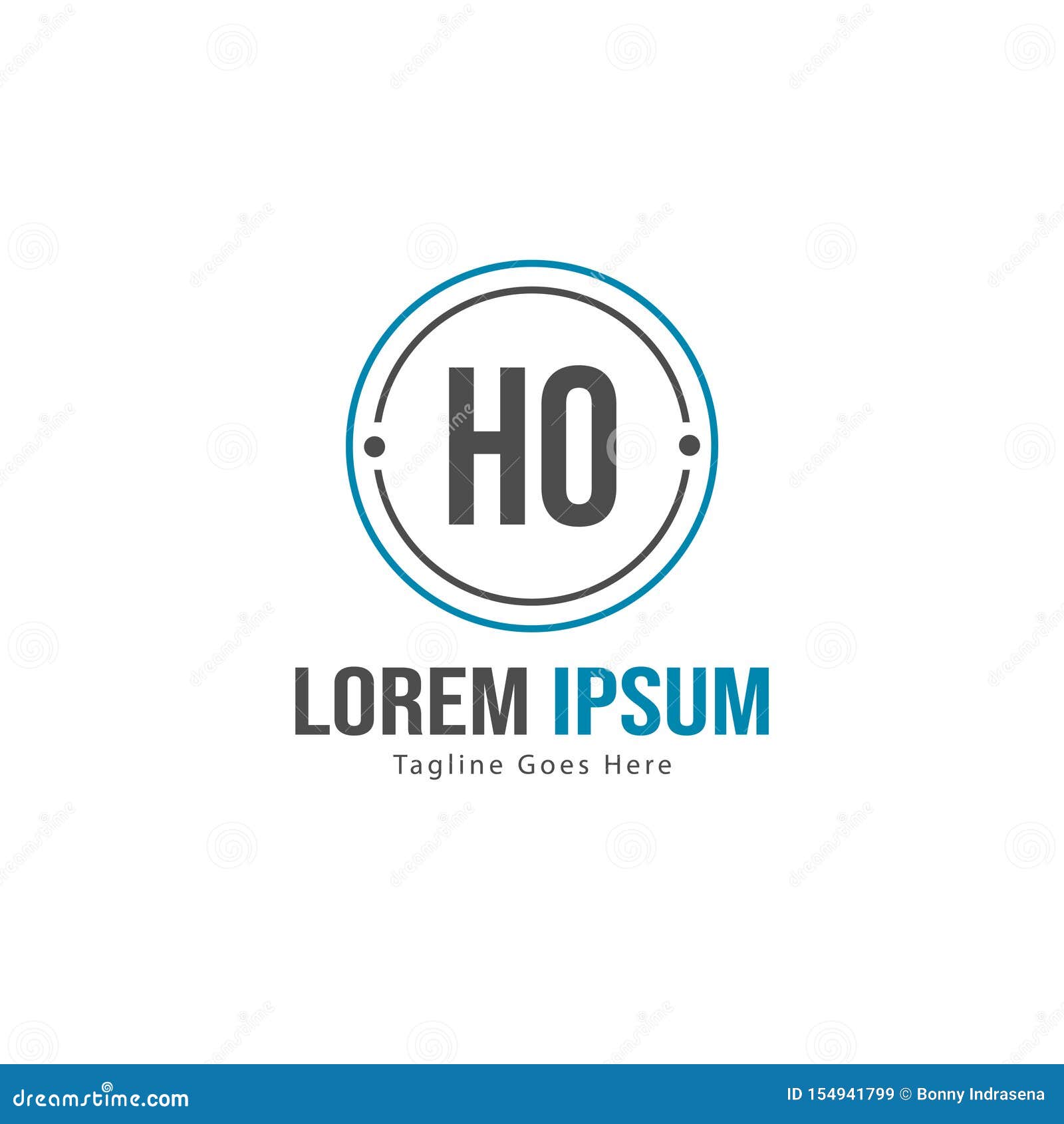 Initial HO Logo Template with Modern Frame. Minimalist HO Letter Logo ...