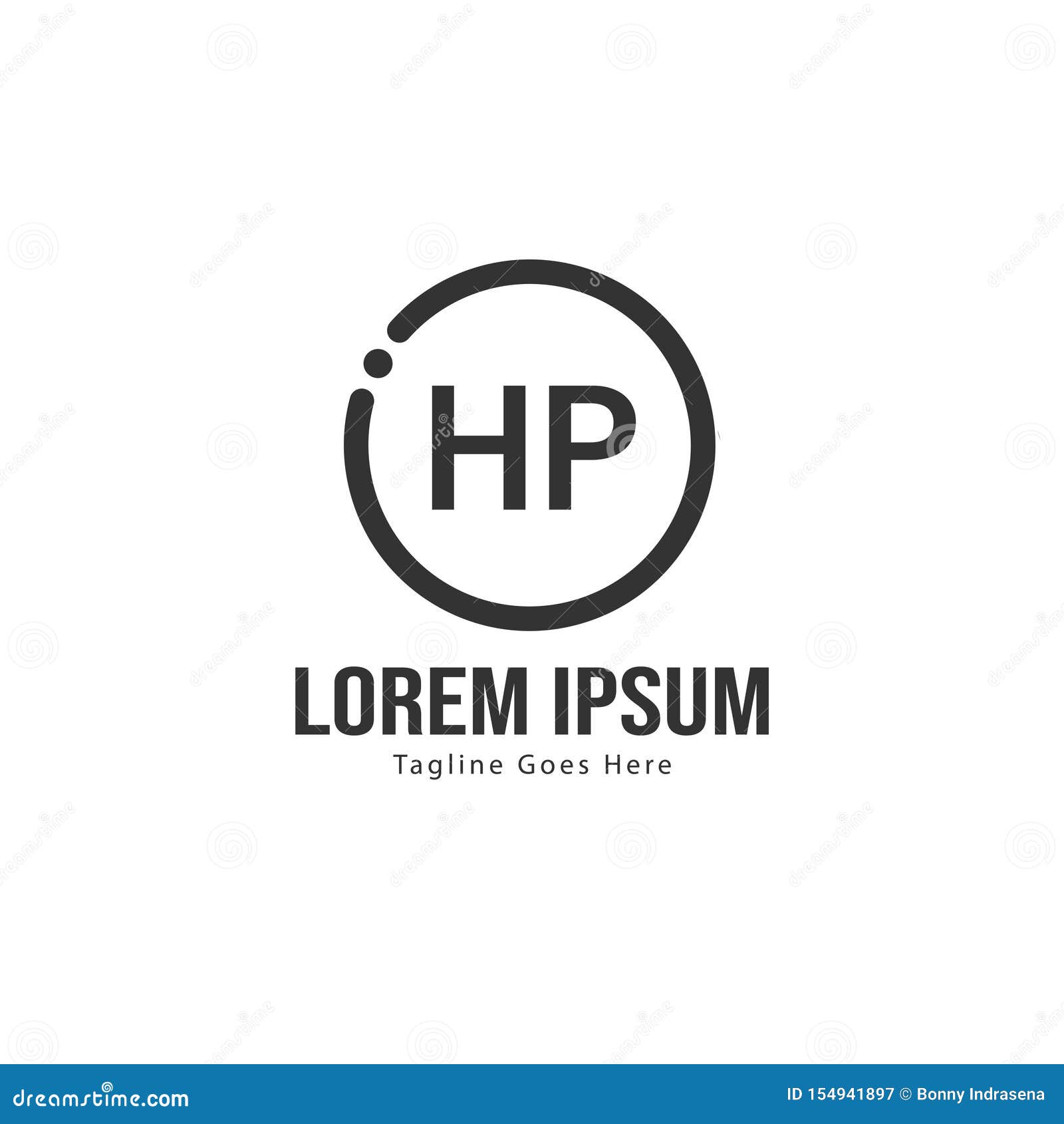 Initial HP Logo Template with Modern Frame. Minimalist HP Letter Logo ...
