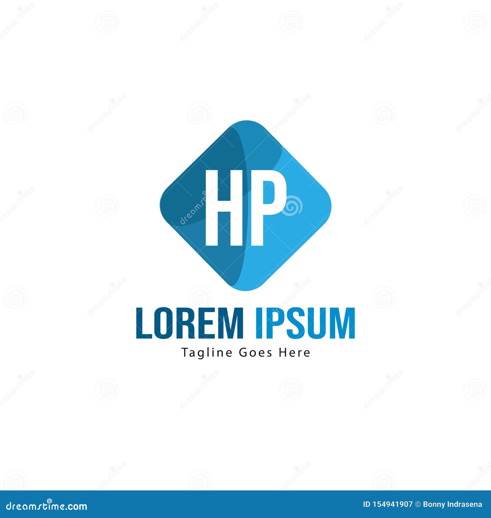 Initial HP Logo Template with Modern Frame. Minimalist HP Letter Logo ...